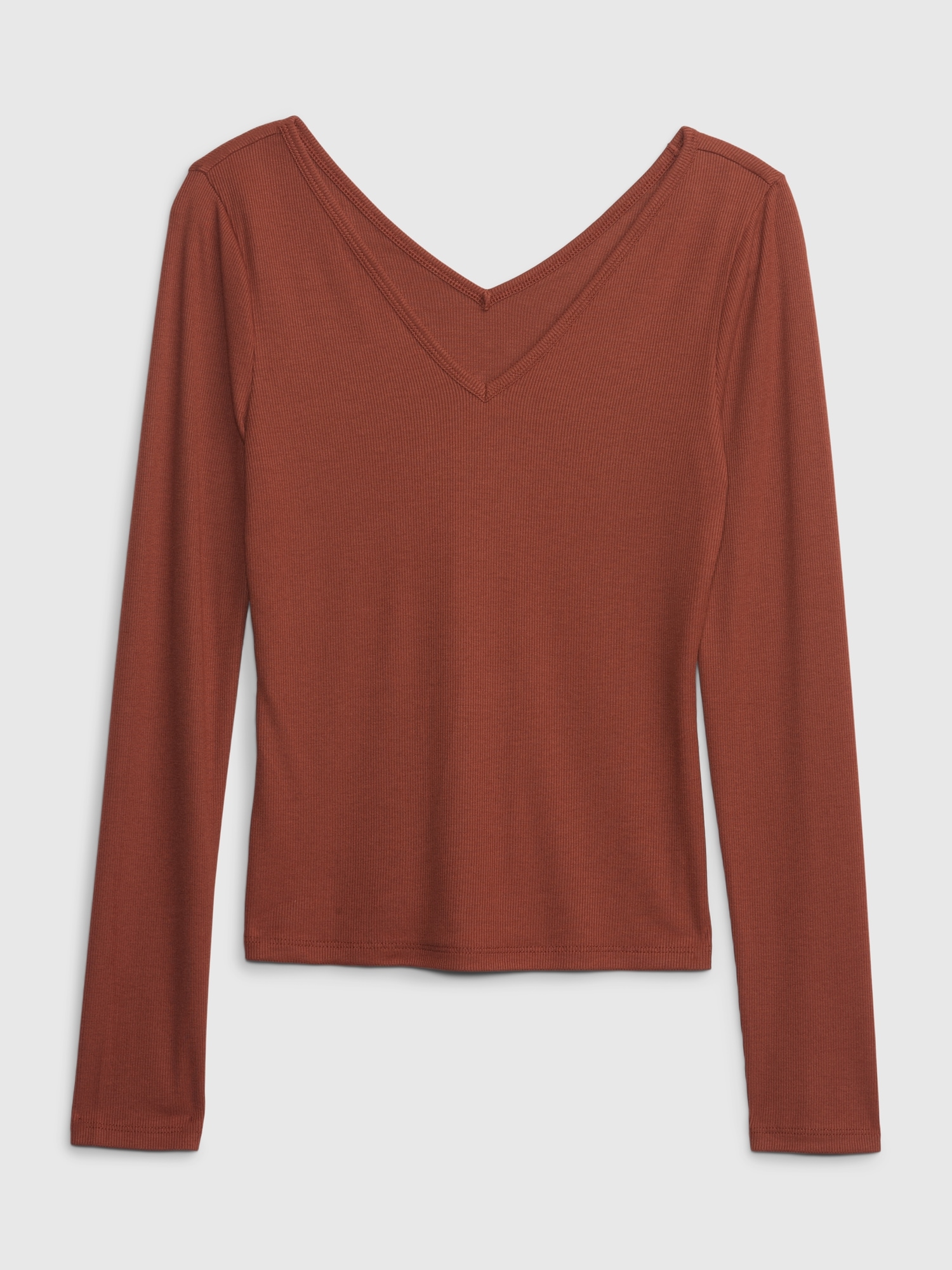 Mini Rib V-Neck T-Shirt | Gap