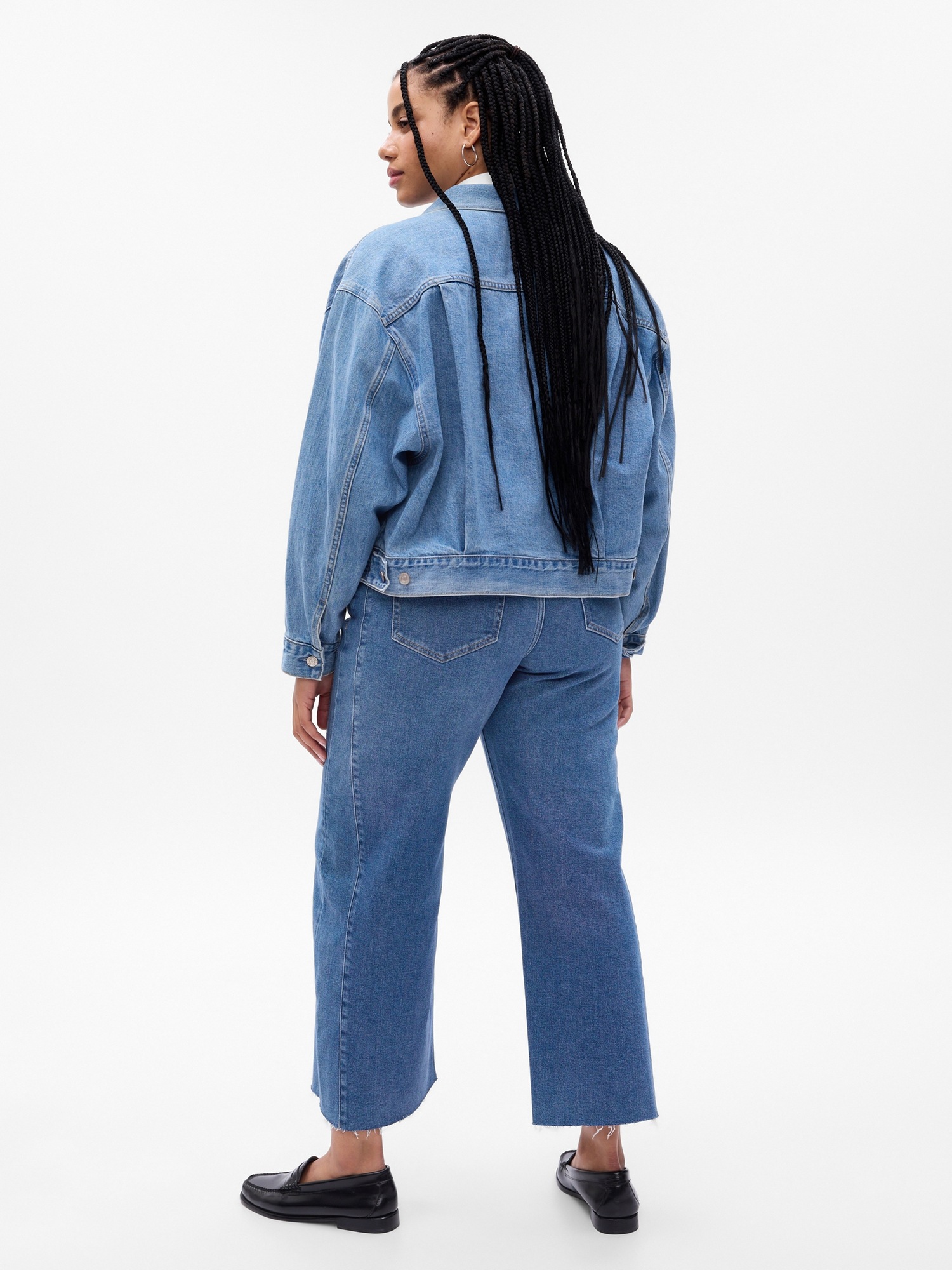 High Rise Stride Wide-Leg Ankle Jeans | Gap