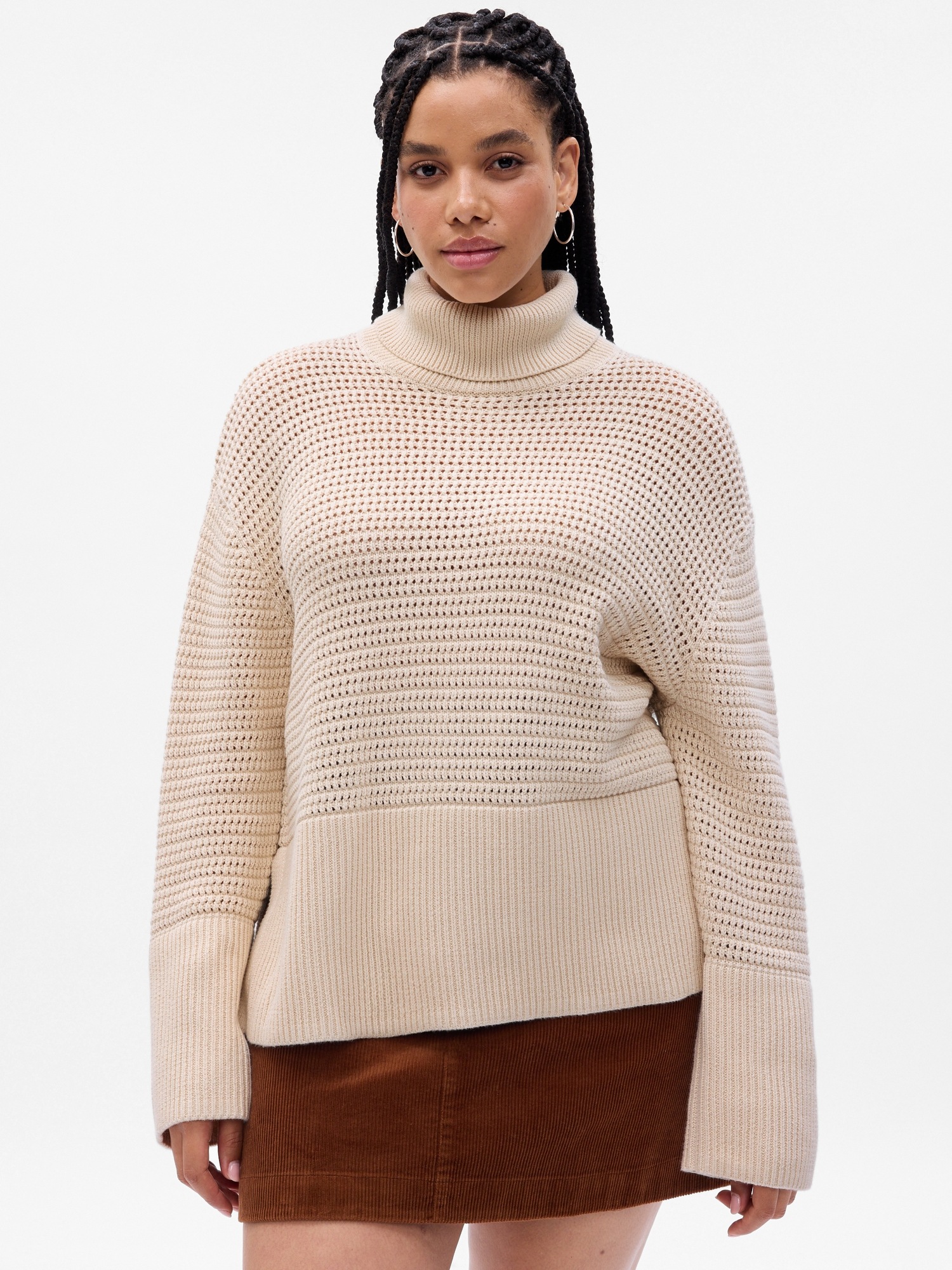 24 7 Split-hem Crochet Sweater | Gap