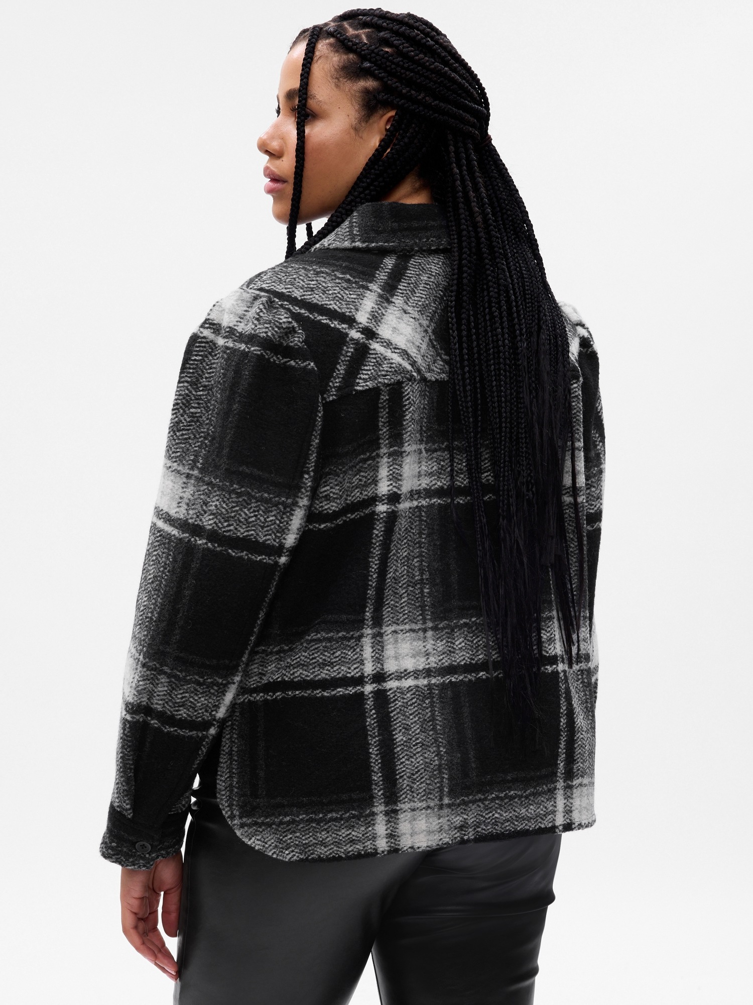 Puff Sleeve Cropped Wool Shirt Jacket | Gap