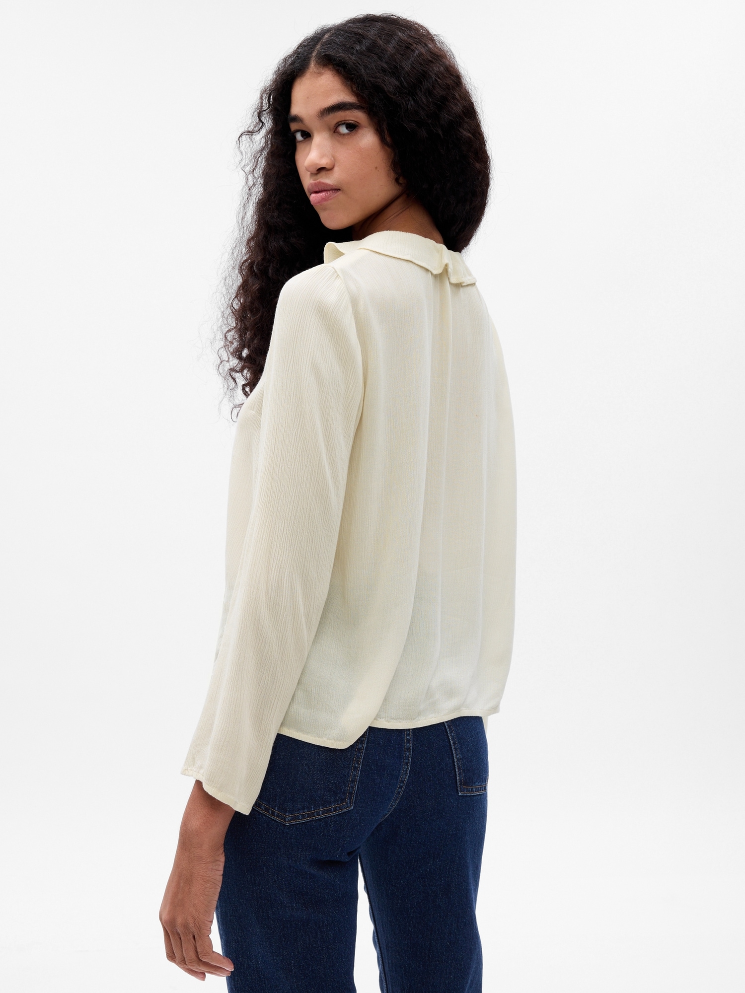 Ruffle V-Neck Shirt | Gap