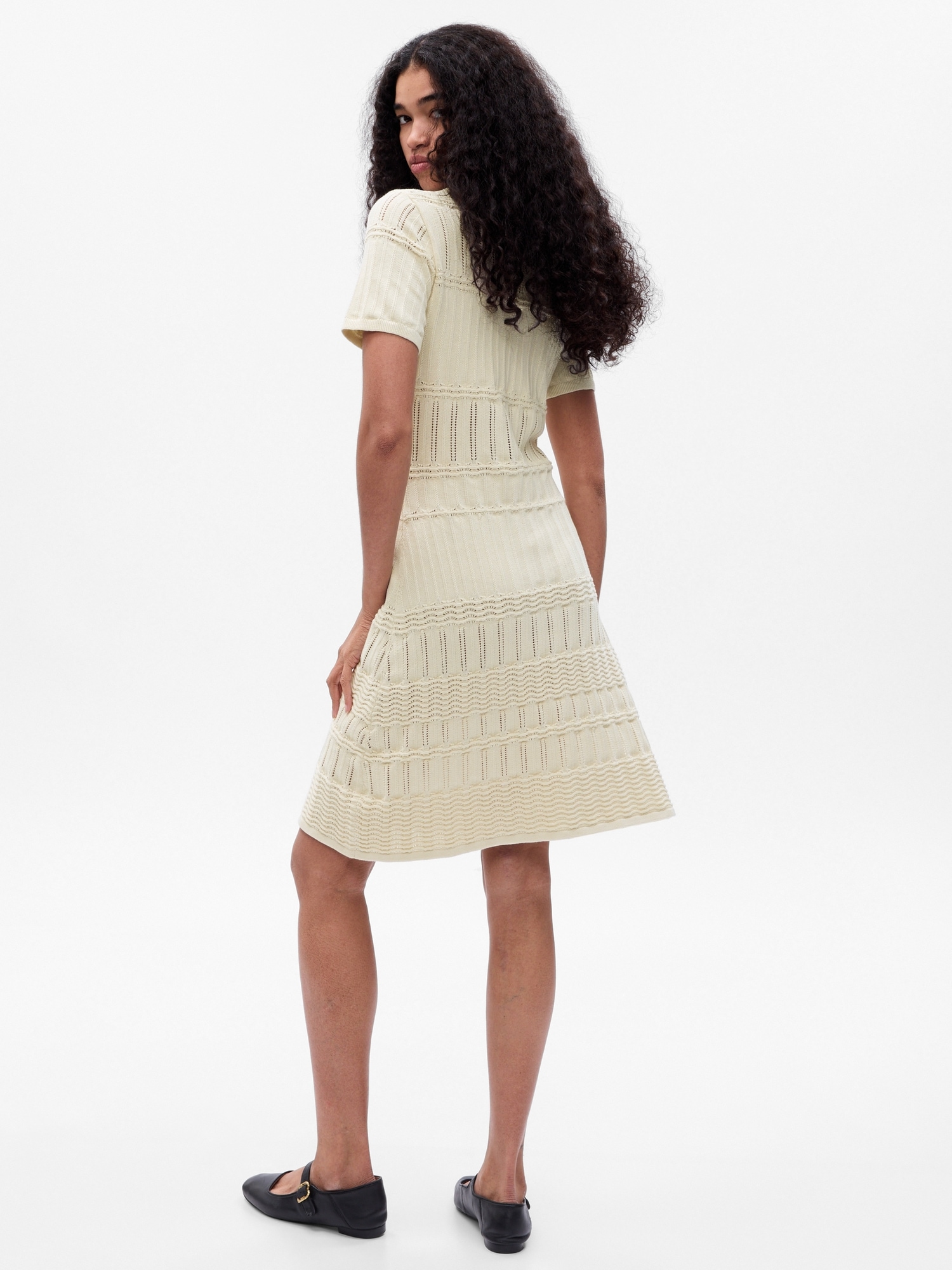 Pointelle Mini Sweater Dress Gap