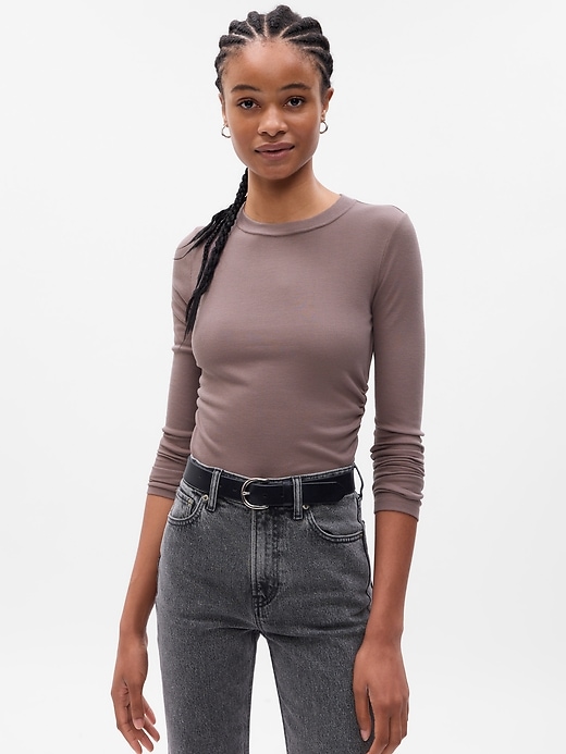Mini Rib Ruched T-Shirt | Gap