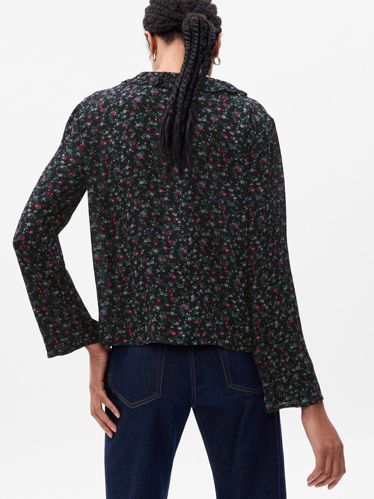 Ruffle V-Neck Shirt | Gap