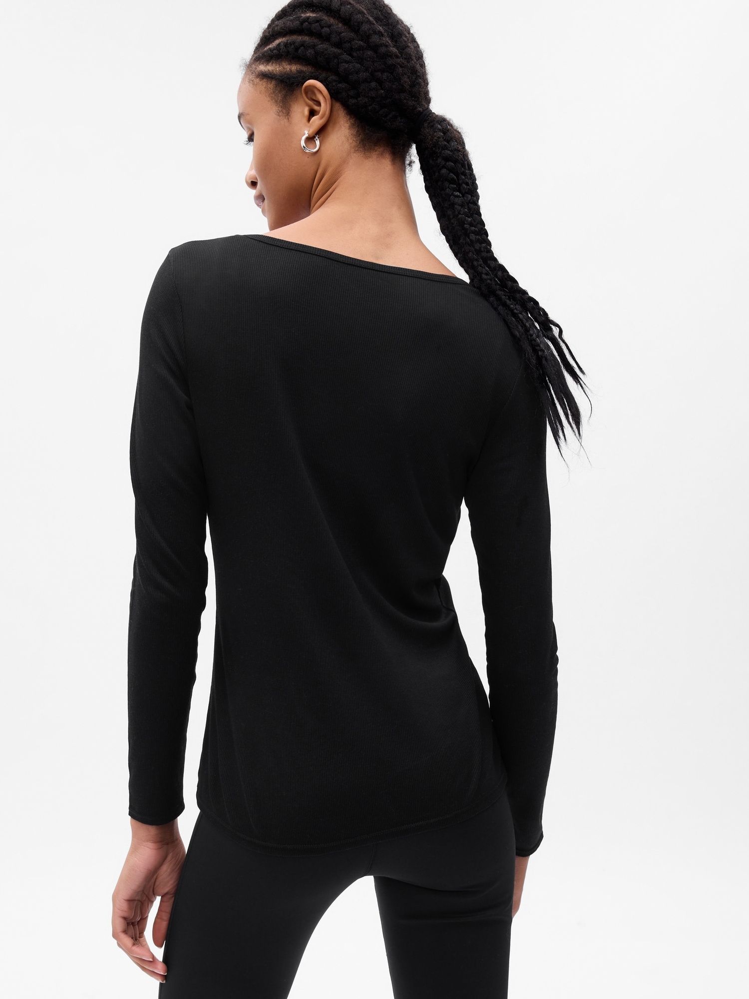 GapFit Mini Rib V-Neck T-Shirt | Gap