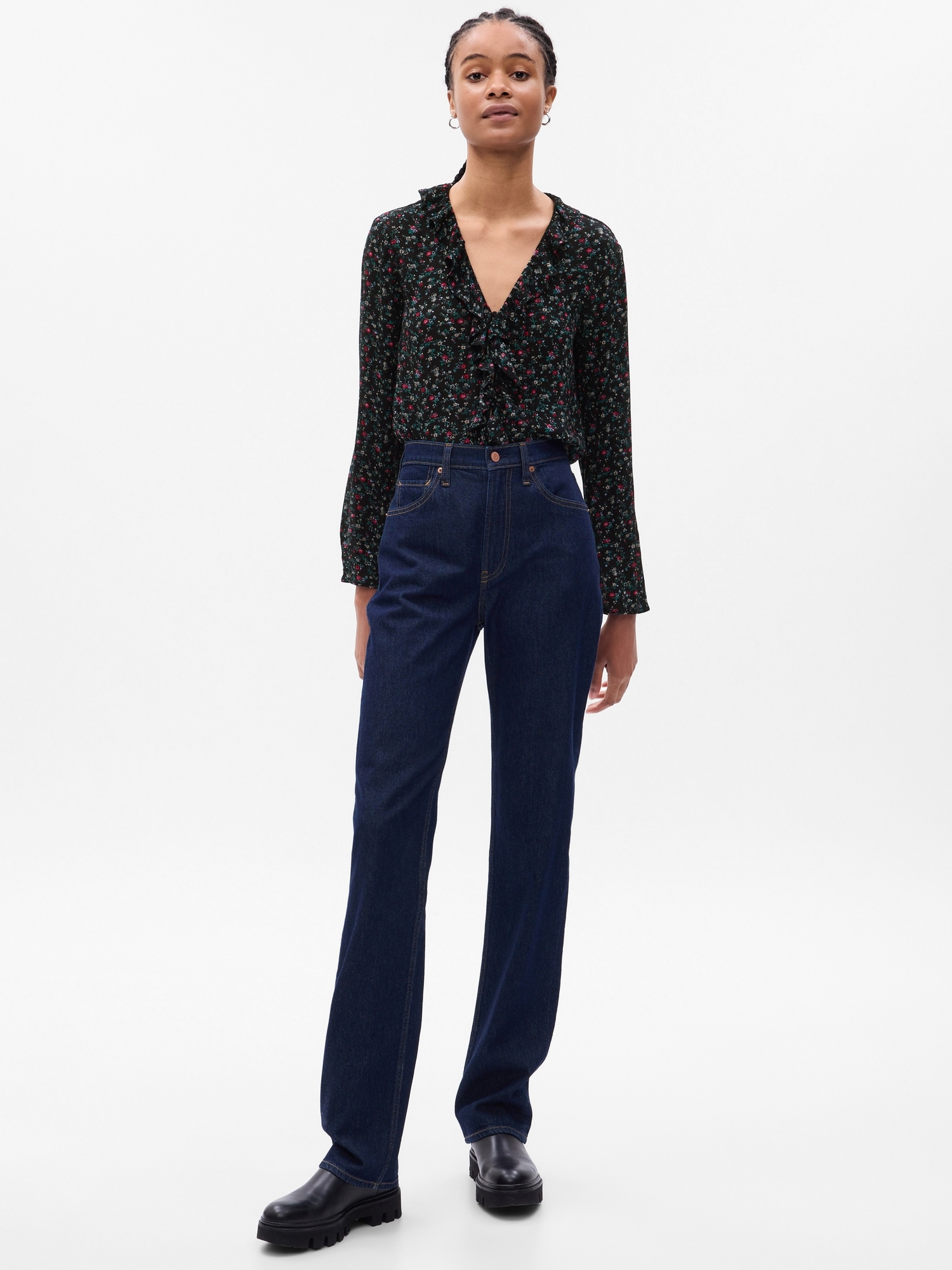 Ruffle V-Neck Shirt | Gap