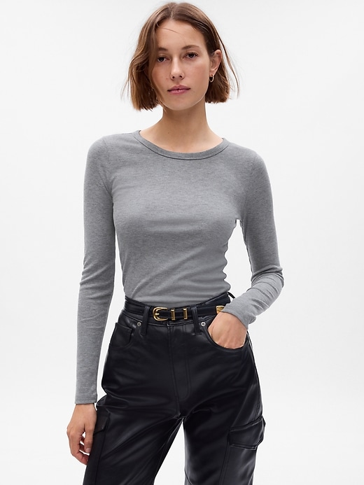Mini Rib Crewneck T-Shirt | Gap