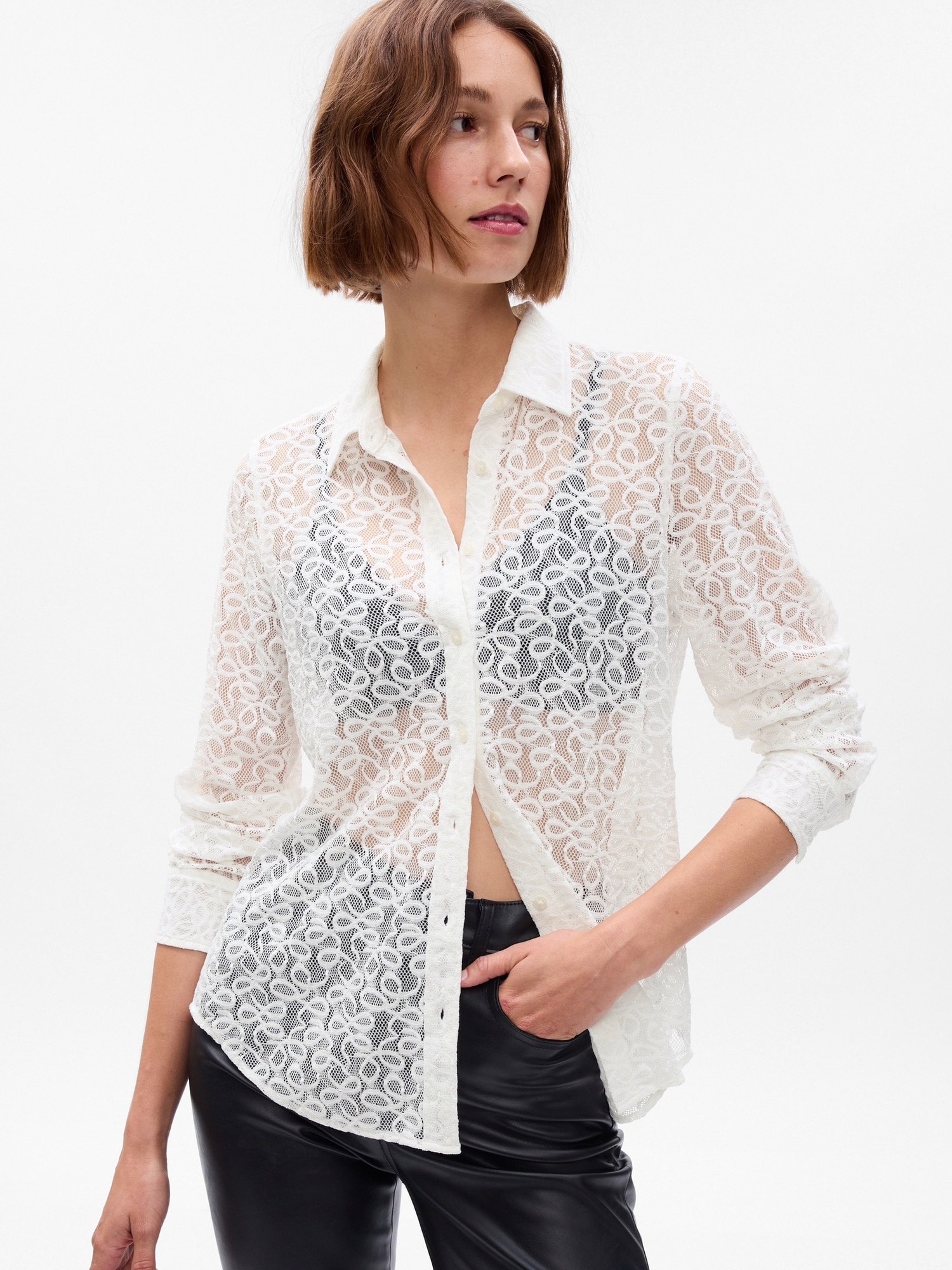 Lace Perfect Shirt | Gap