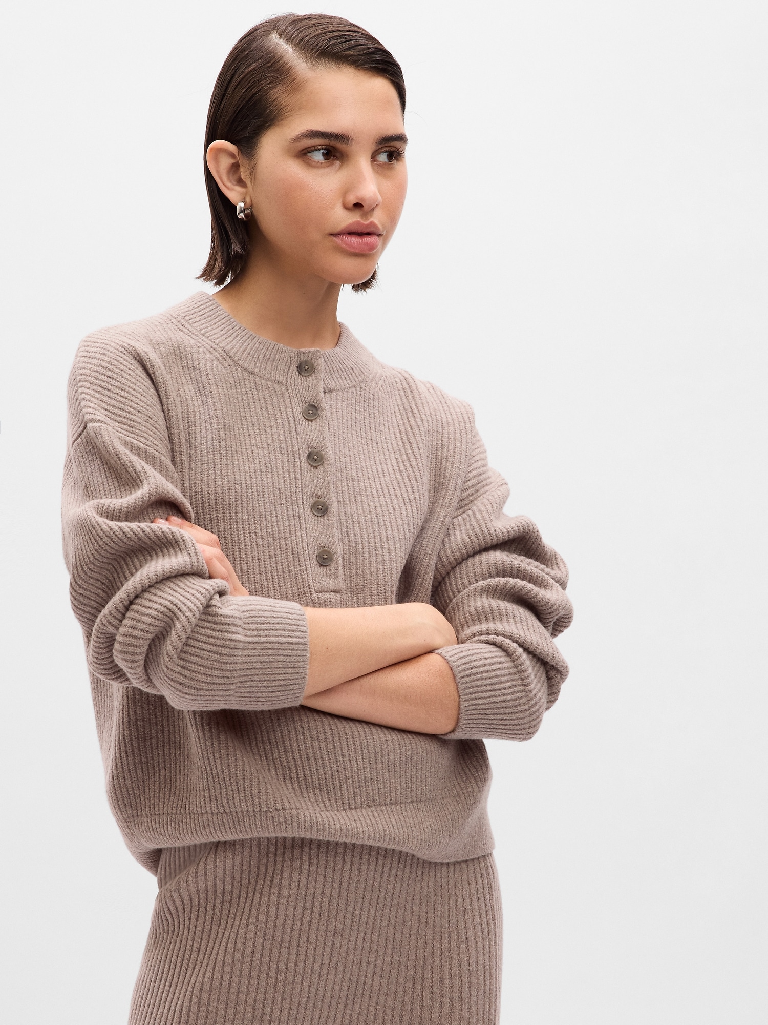 CashSoft Henley Sweater | Gap