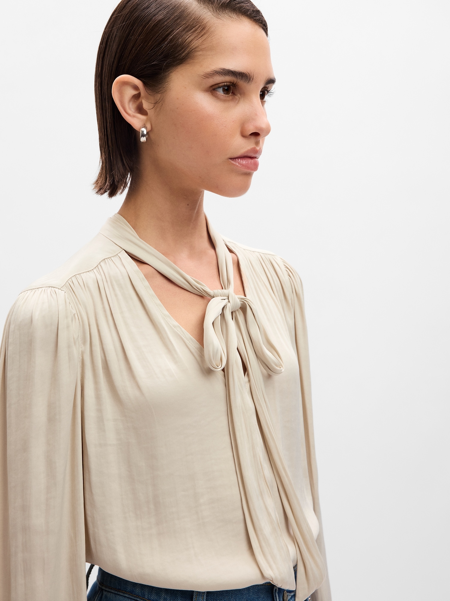 Tie-Neck Shirt | Gap