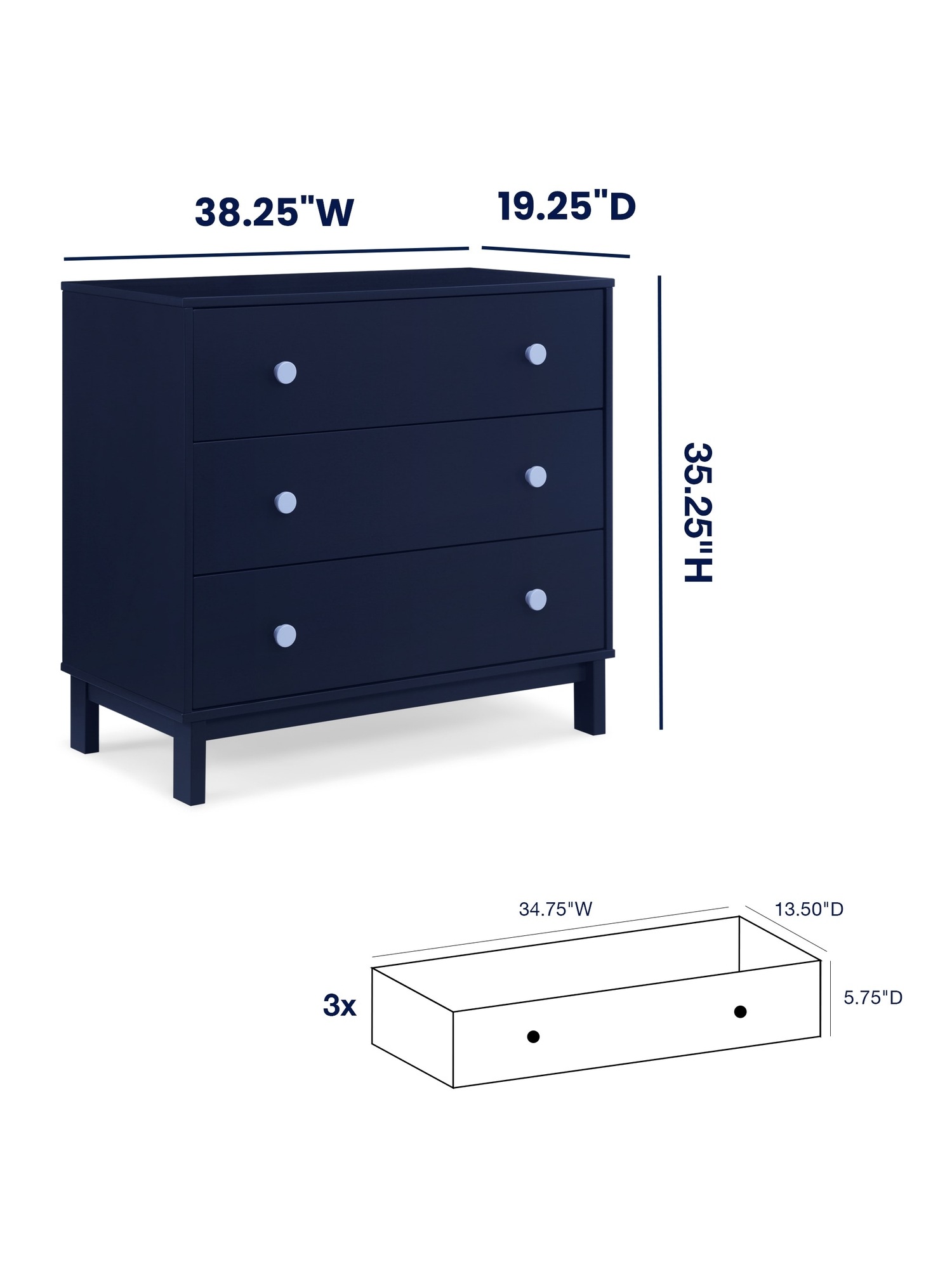 babyGap Legacy Knobs 3 Drawer Dresser | Gap