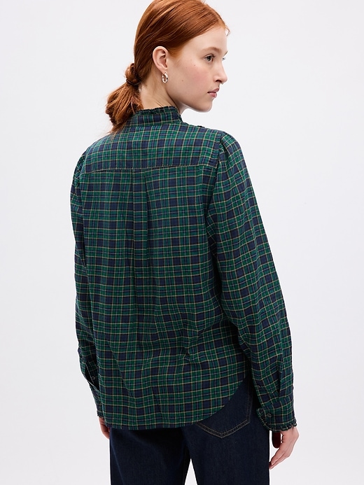 Ruffle Bib Plaid Shirt | Gap