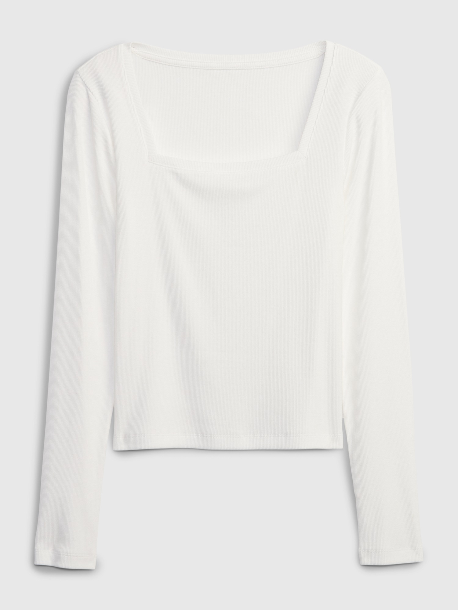 Modern Rib Square-Neck Cropped T-Shirt | Gap