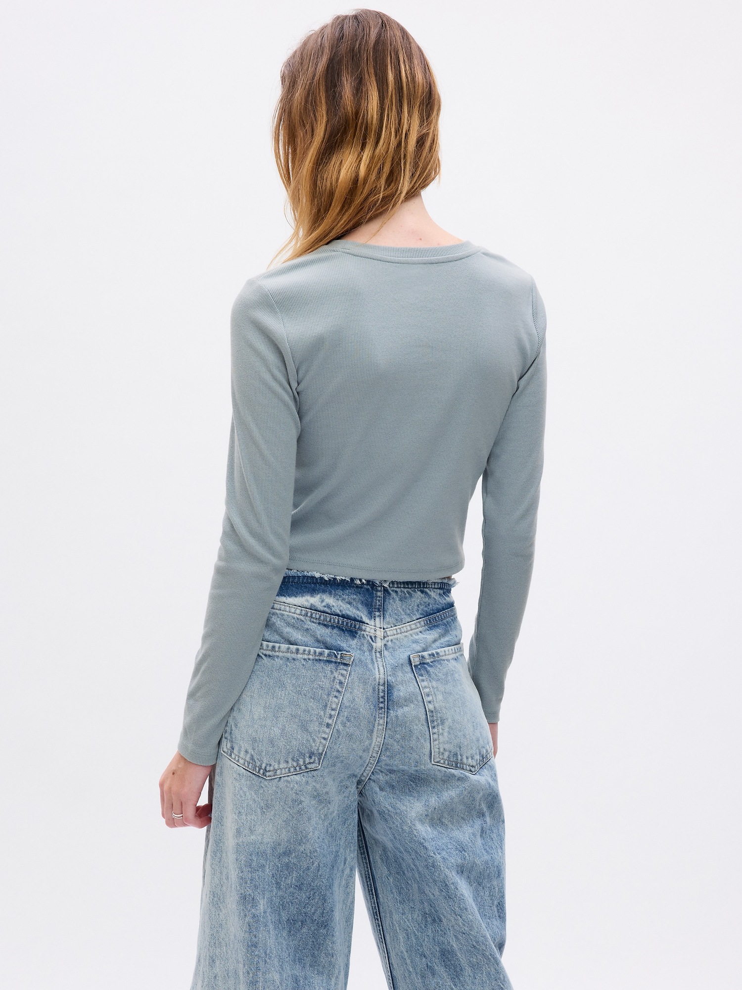 Cropped Rib T-Shirt | Gap