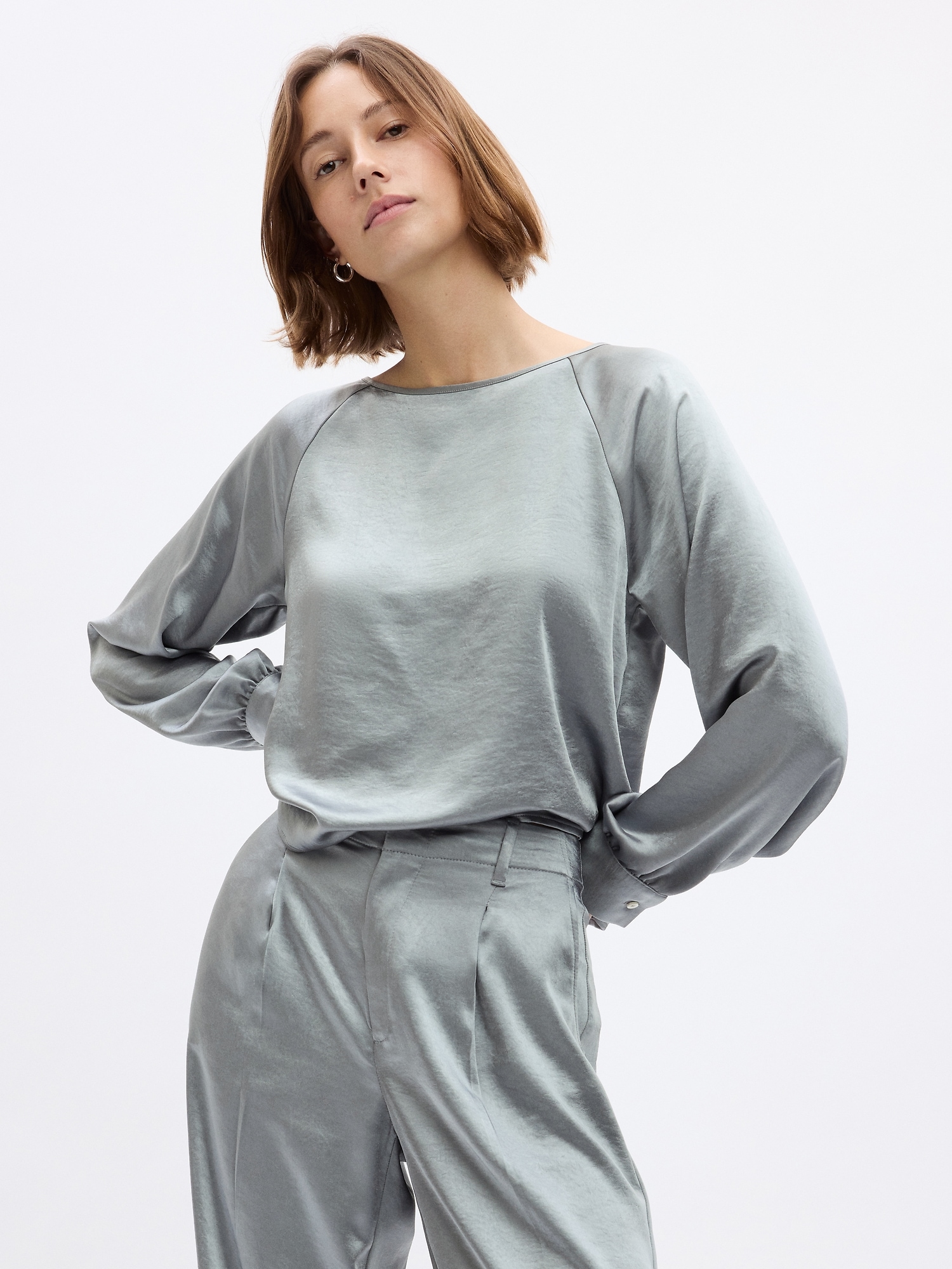 Satin Boatneck Top | Gap