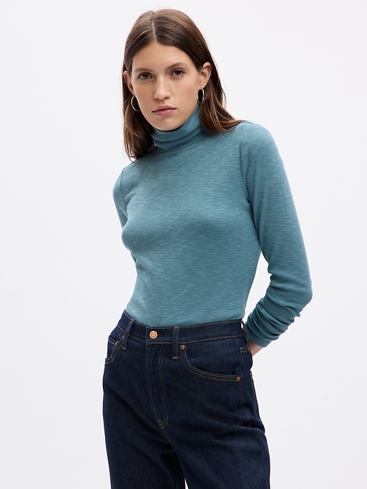 Essential Rib Turtleneck T Shirt Gap