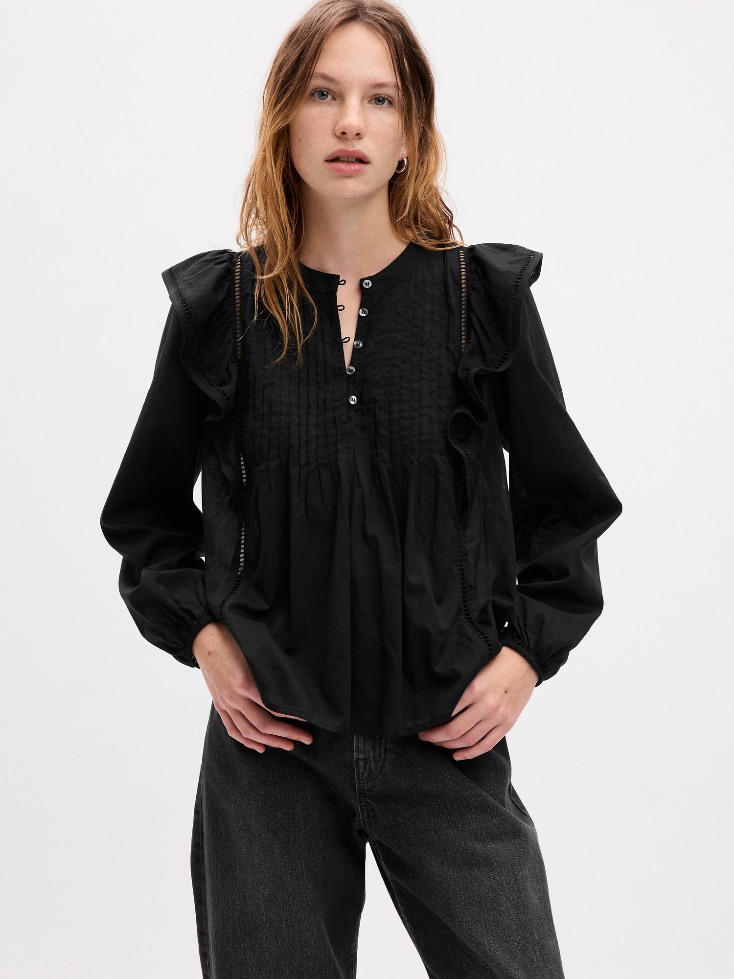 Ruffle Pintuck Top | Gap