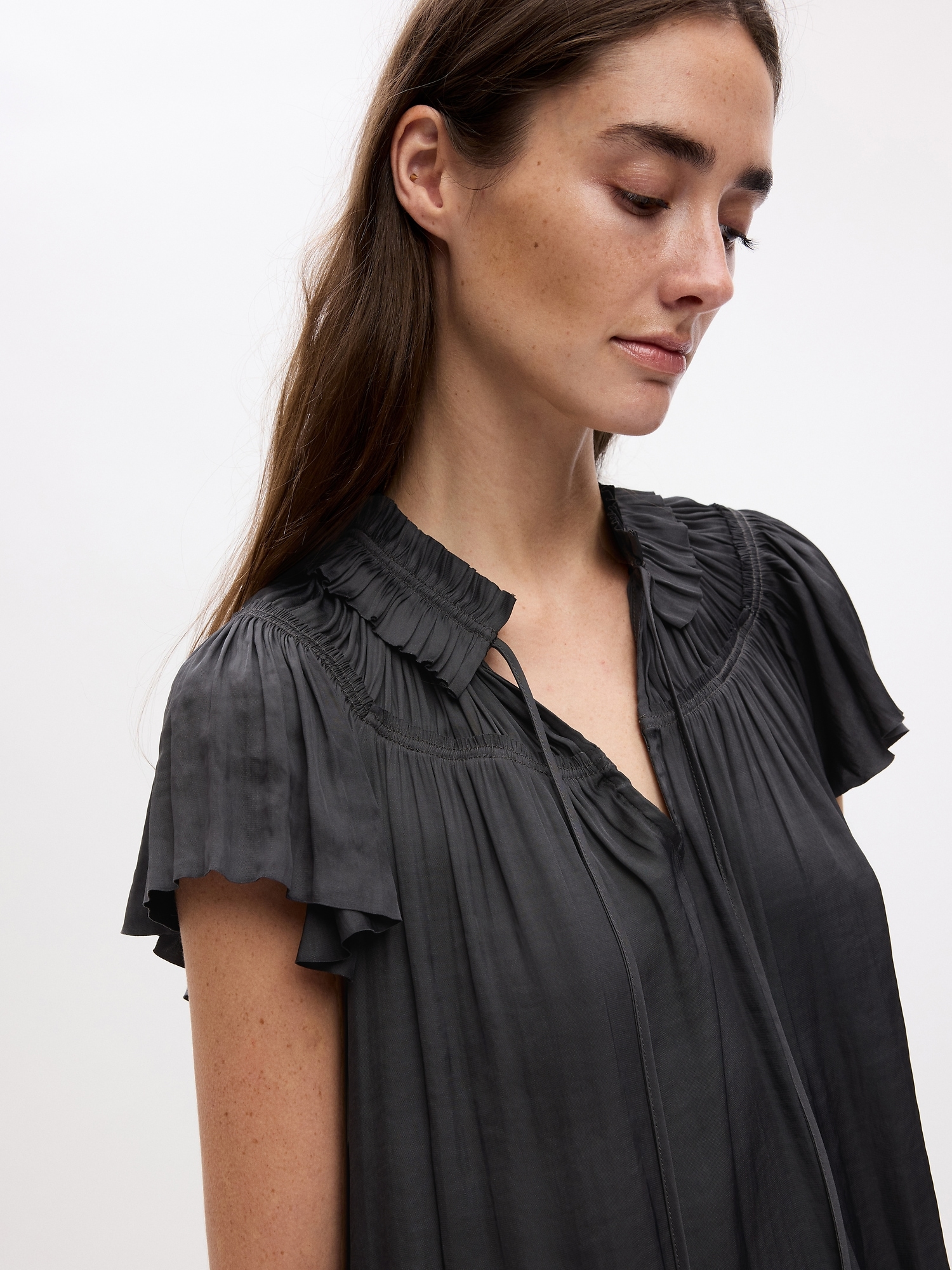 Ruffle-Neck Shirt | Gap