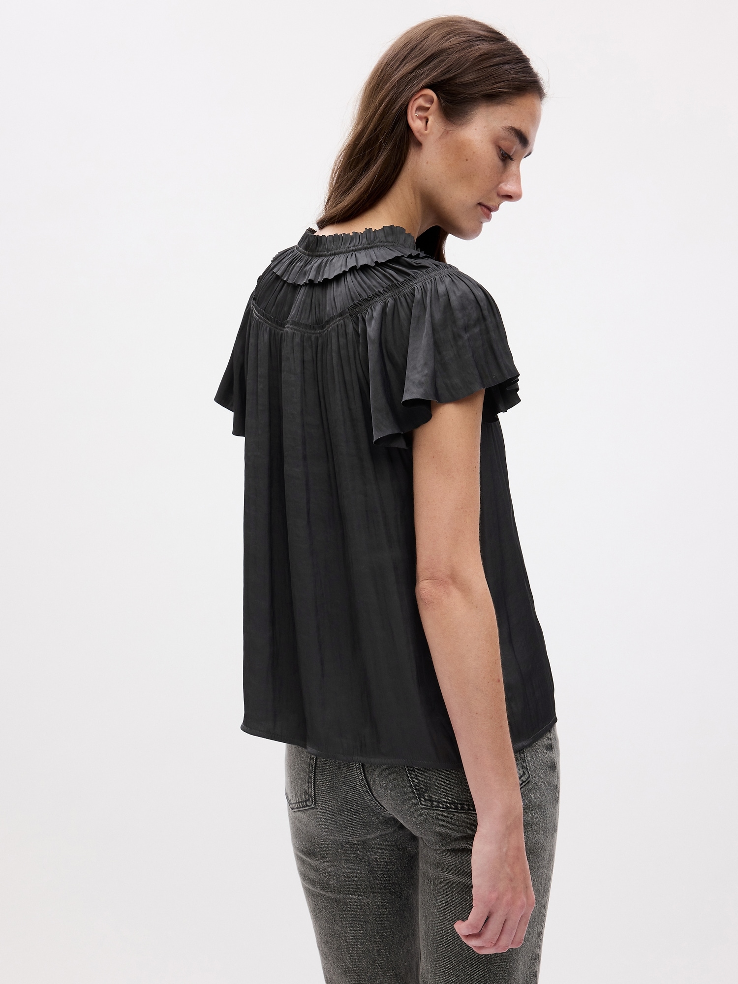Ruffle-Neck Shirt | Gap