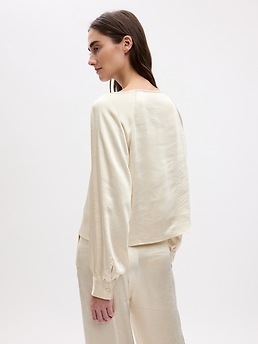 Satin Boatneck Top | Gap