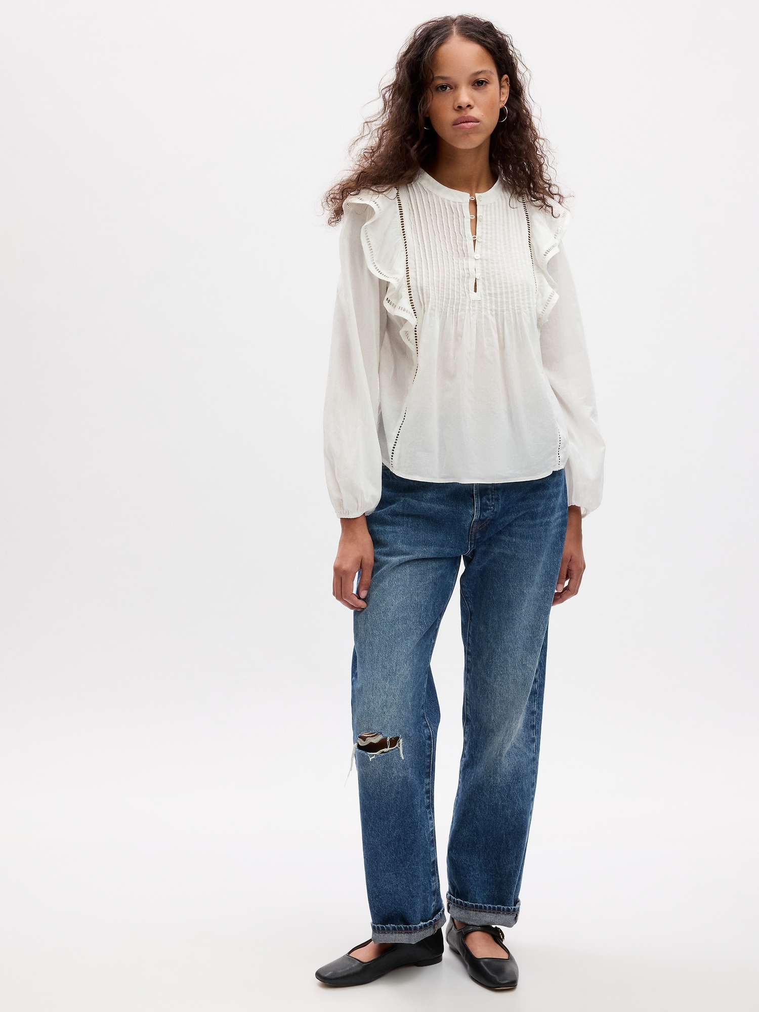 Ruffle Pintuck Top | Gap