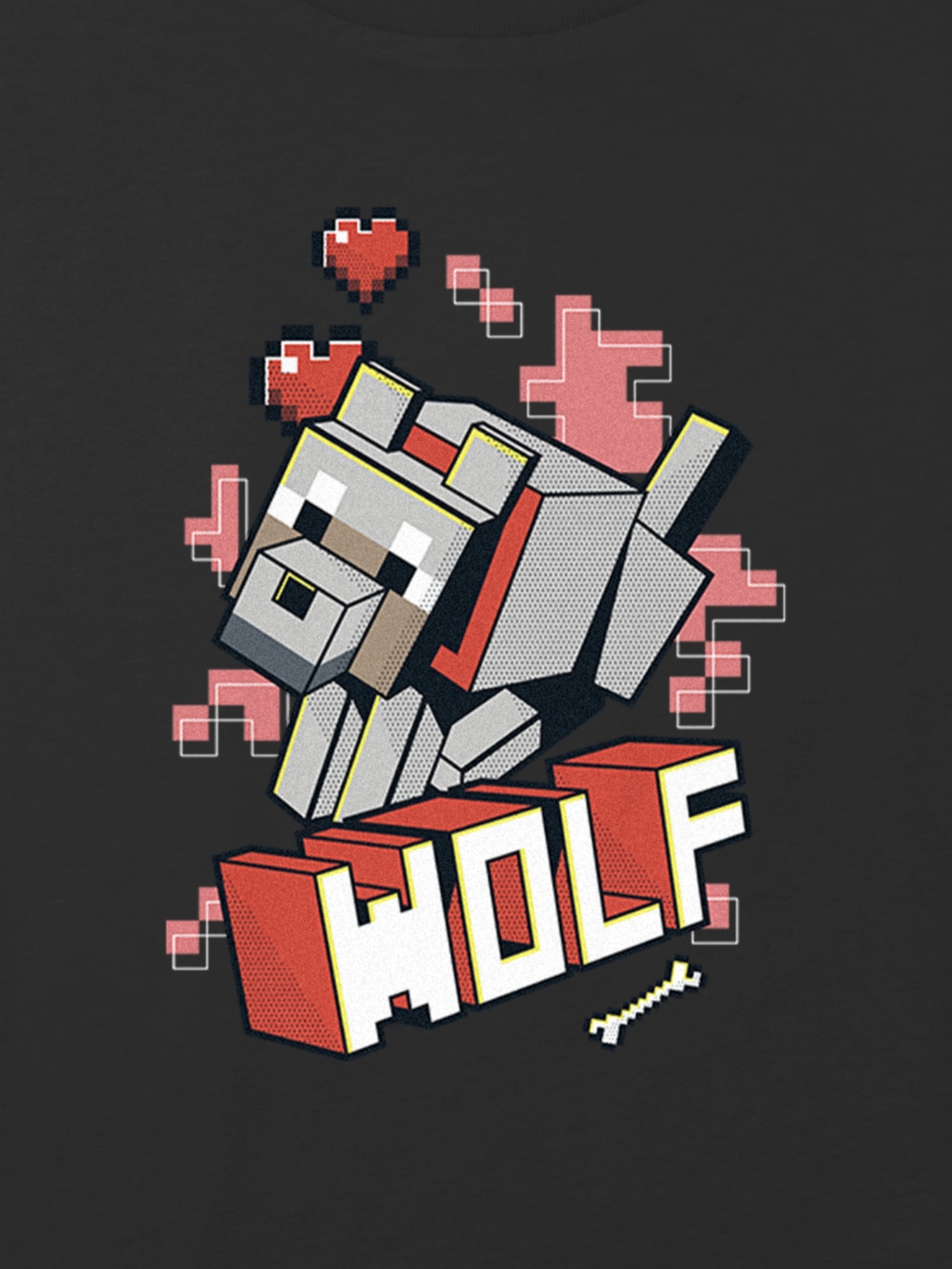 Kids Minecraft Wolf Hearts Graphic Boxy Crop Tee | Gap