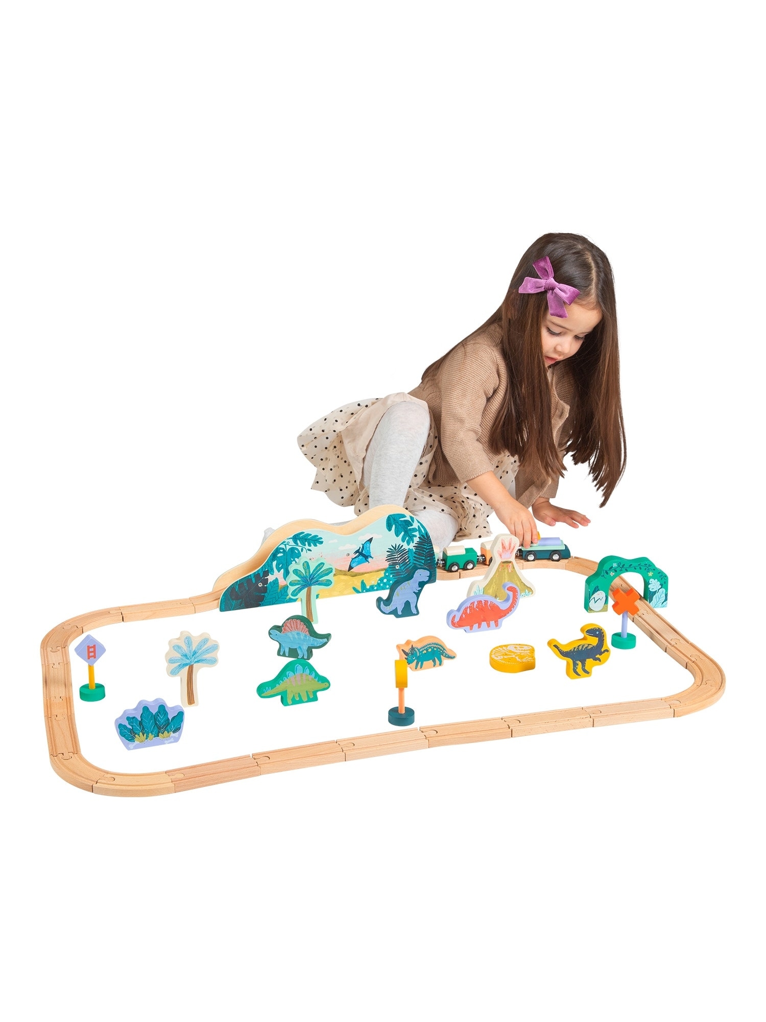T Rex Express Jurassic Themed Wooden Toy Train Set | Gap