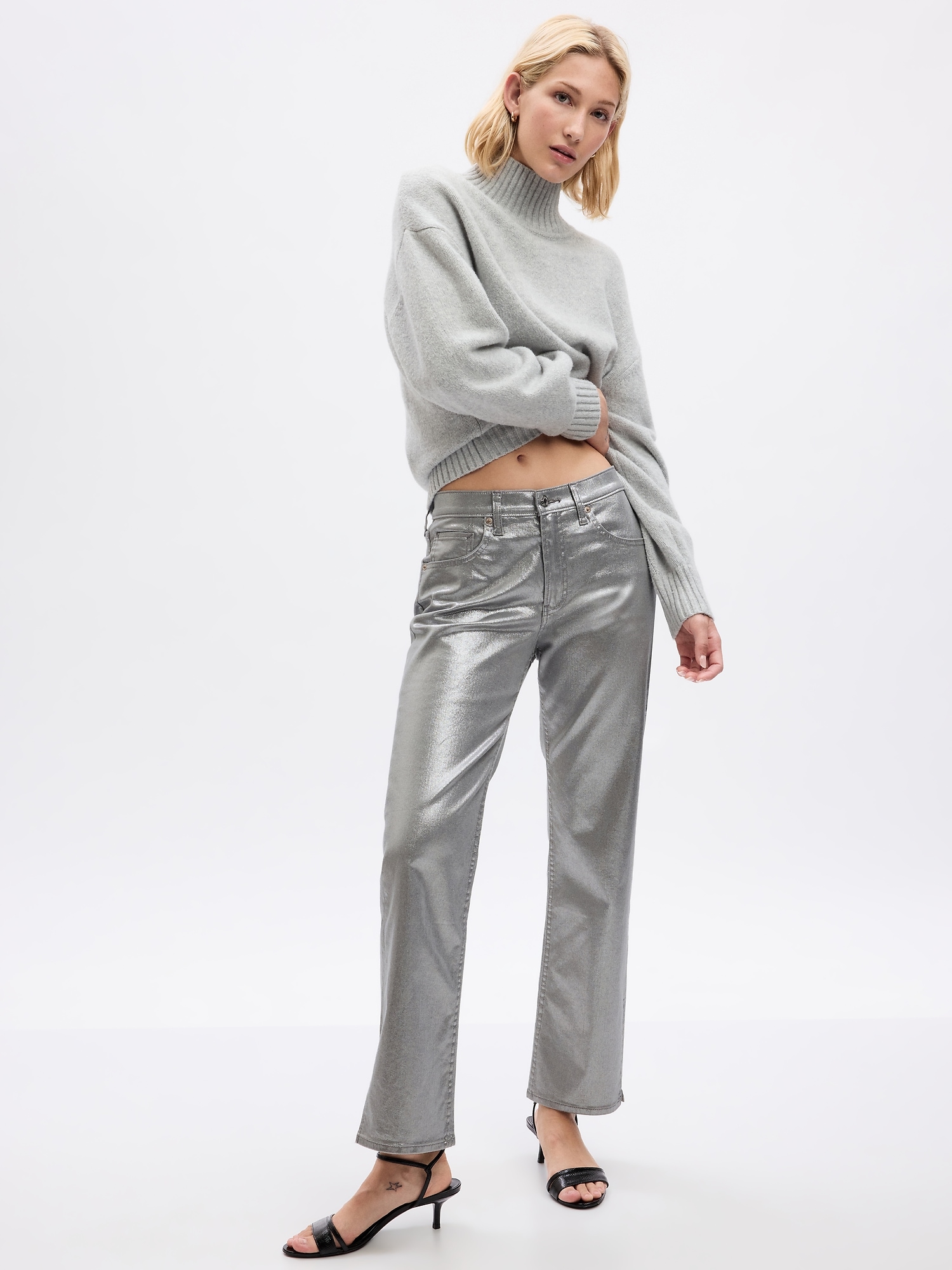 Mid Rise Metallic '90s Loose Jeans | Gap