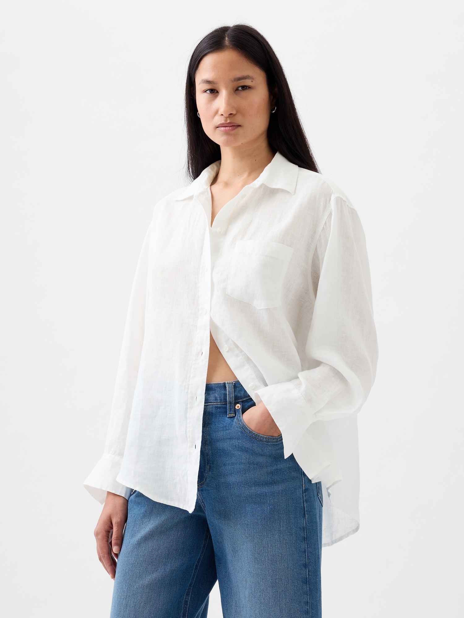 100% Linen Big Shirt | Gap