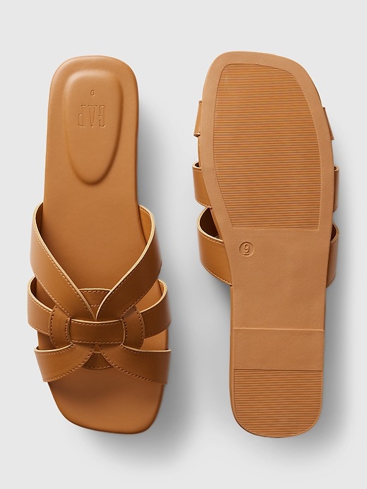 Vegan Leather Cross Strap Sandals | Gap