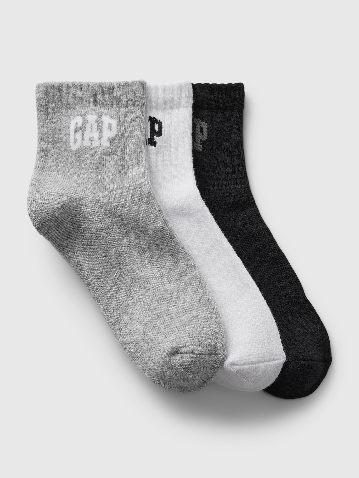 Kids Logo Quarter Crew Socks (3-Pack) | Gap
