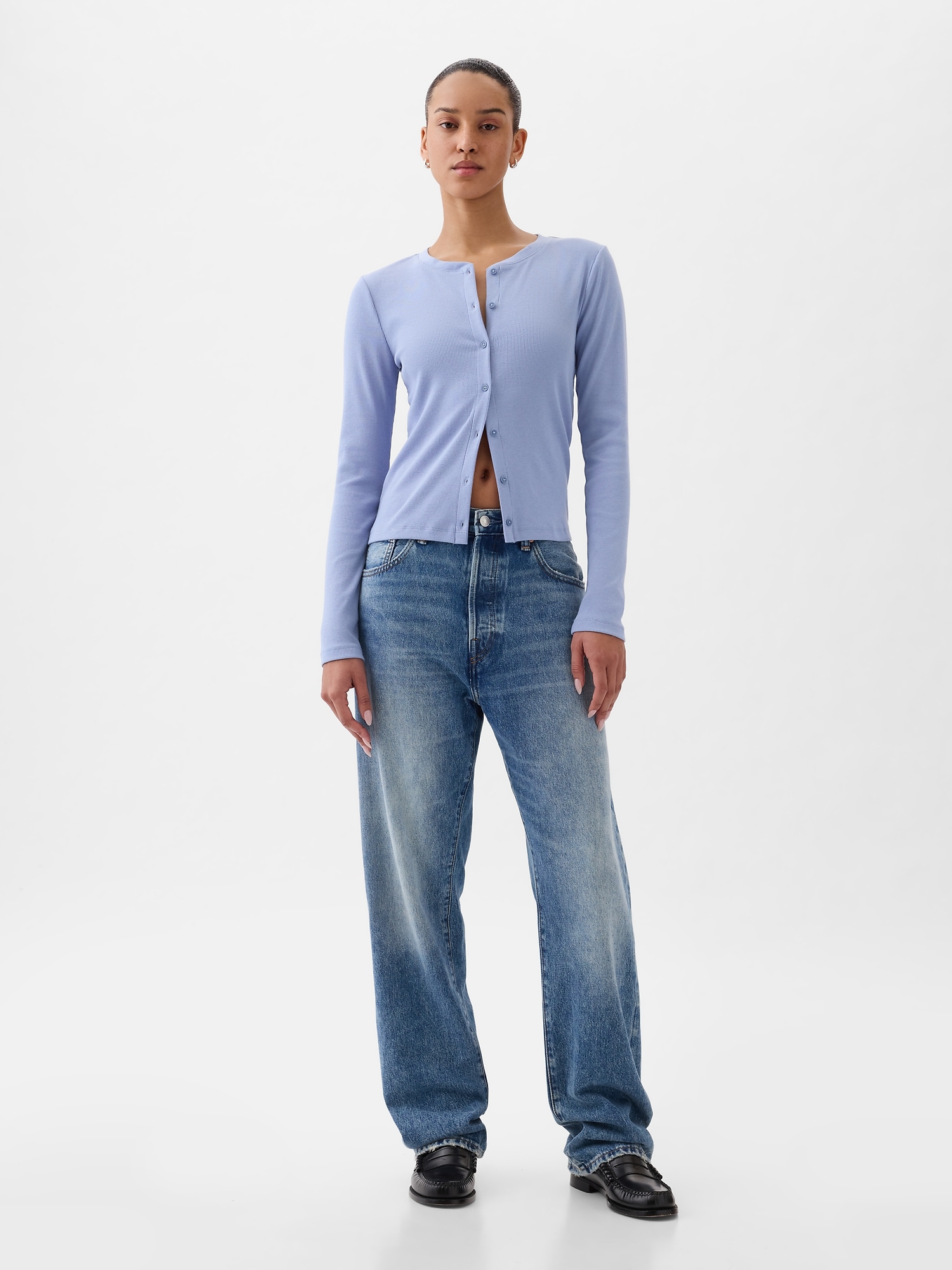 Modern Rib Cardigan Shirt | Gap