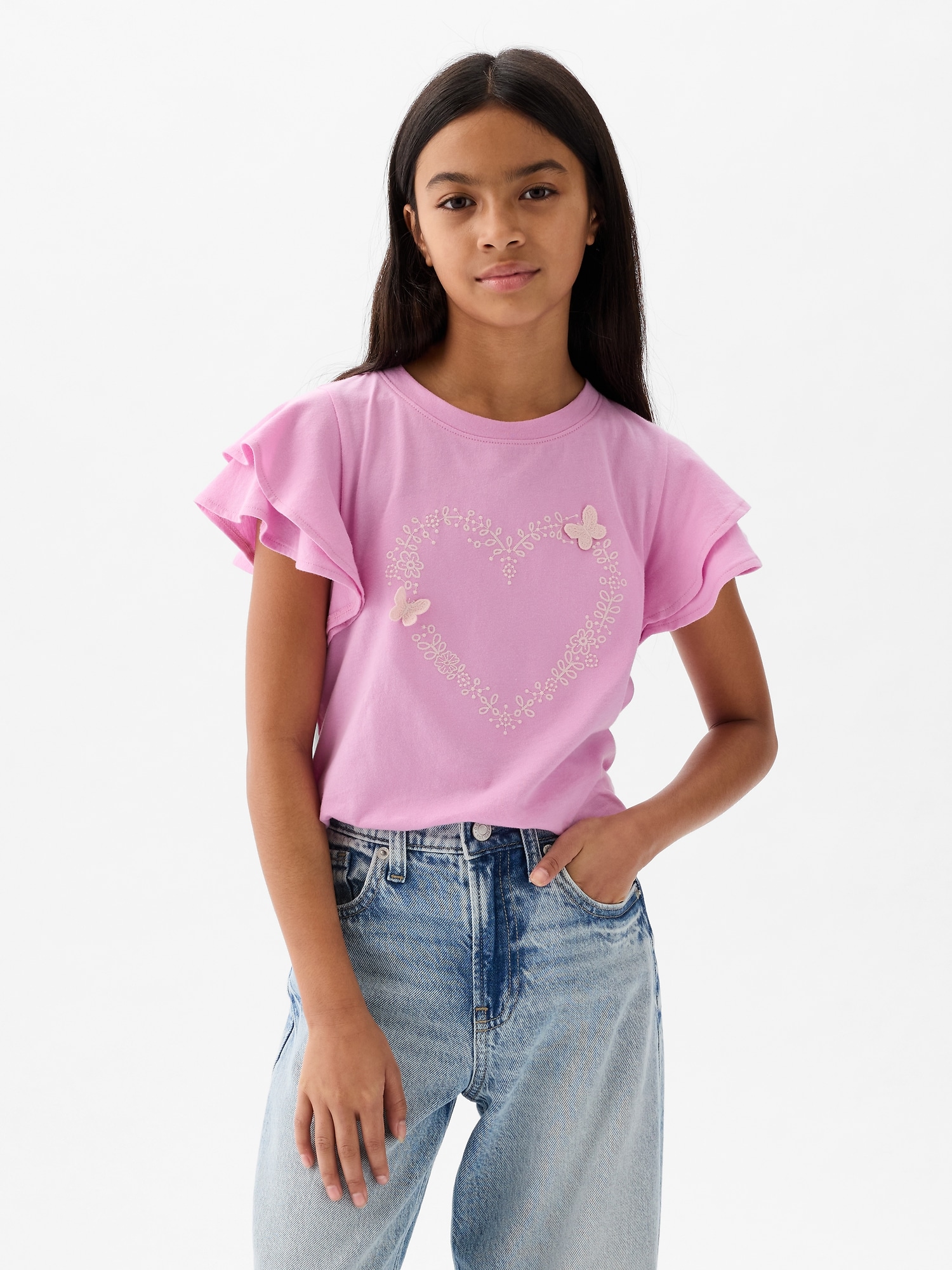 Kids Ruffle Graphic T-Shirt | Gap