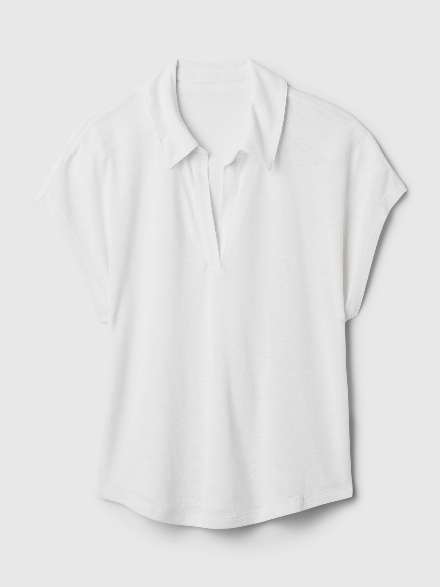 Linen-Blend Polo Shirt | Gap