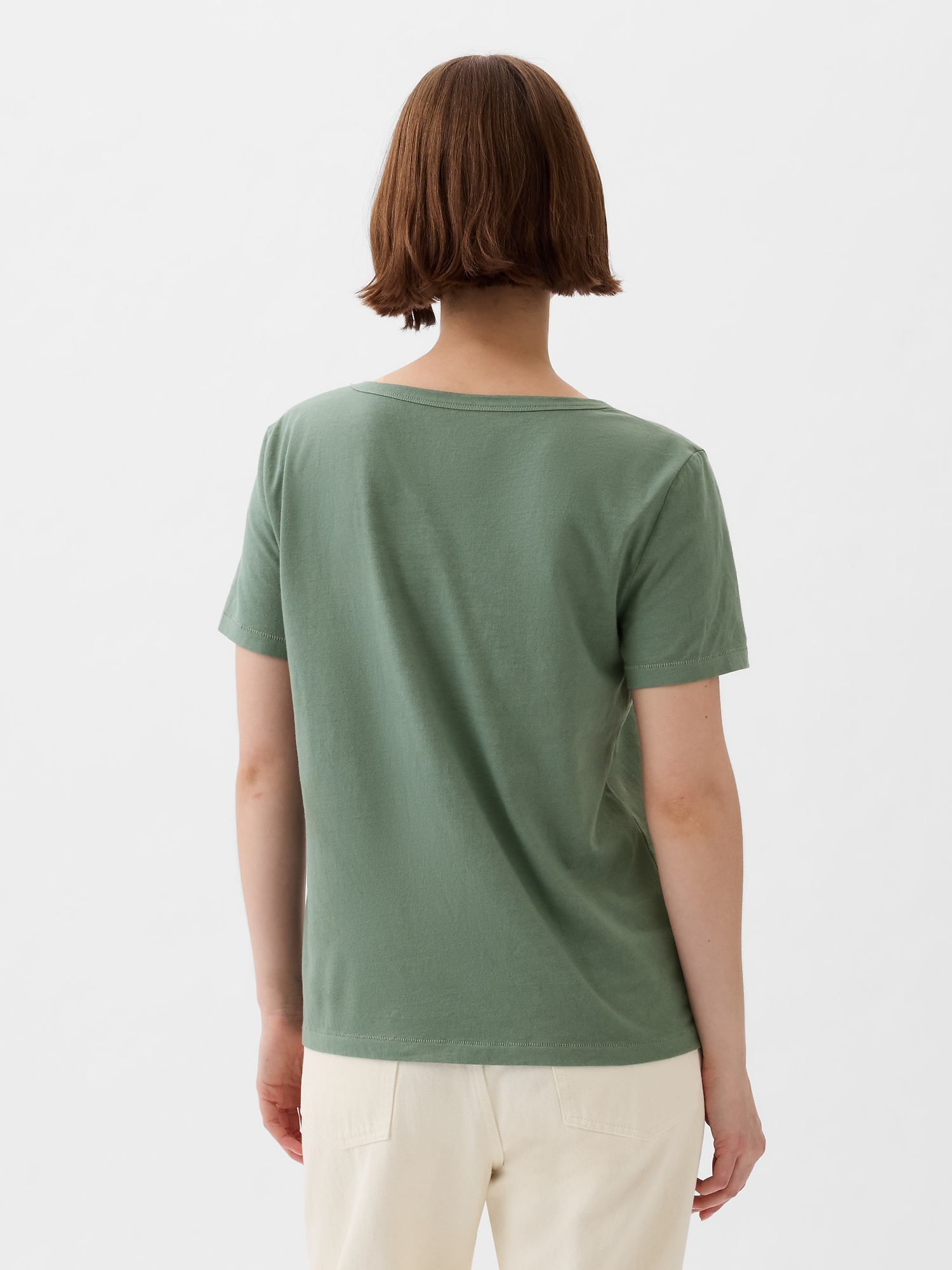 Organic Cotton Vintage V Neck T Shirt Gap