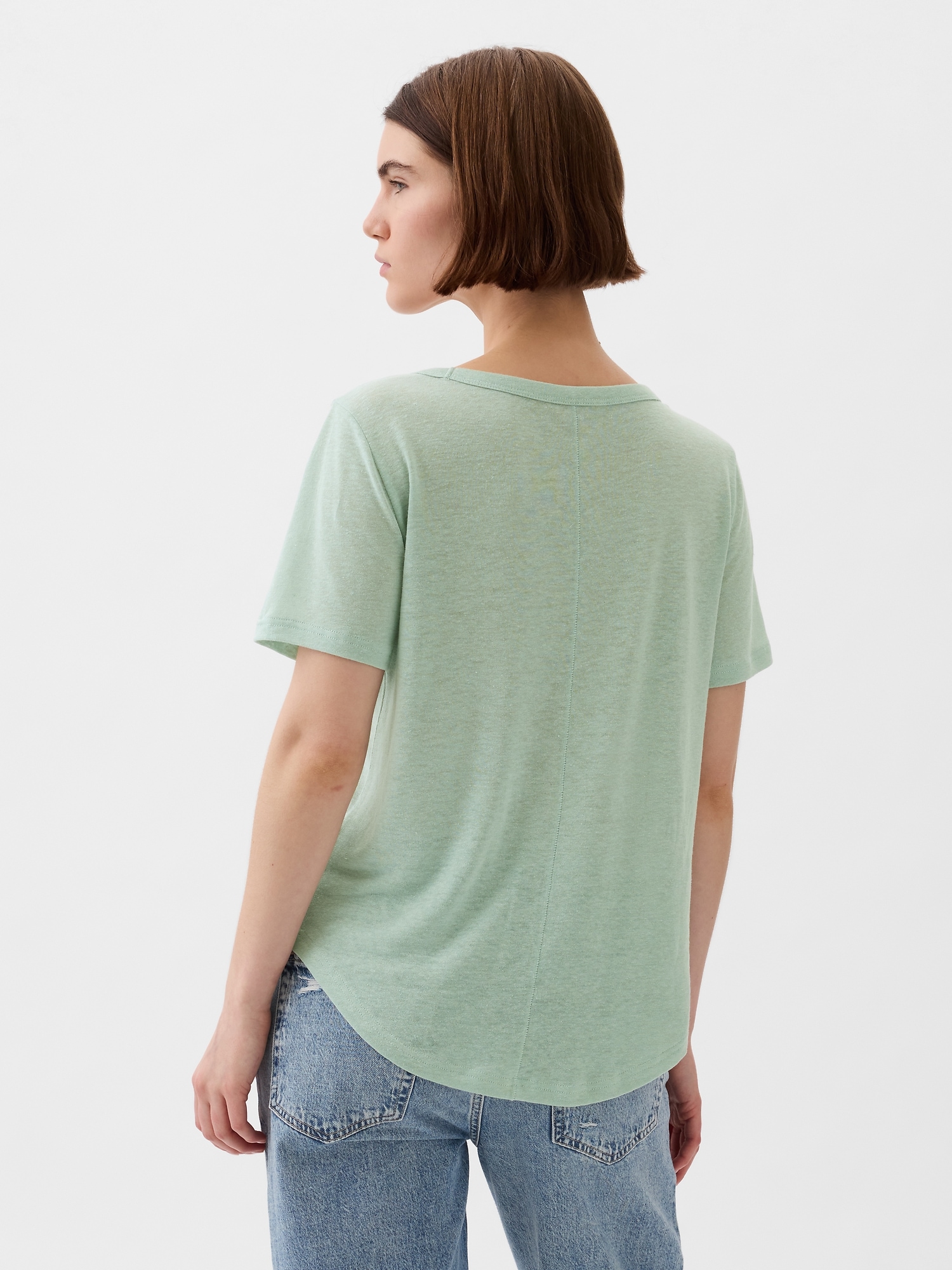 Linen-Blend T-Shirt | Gap