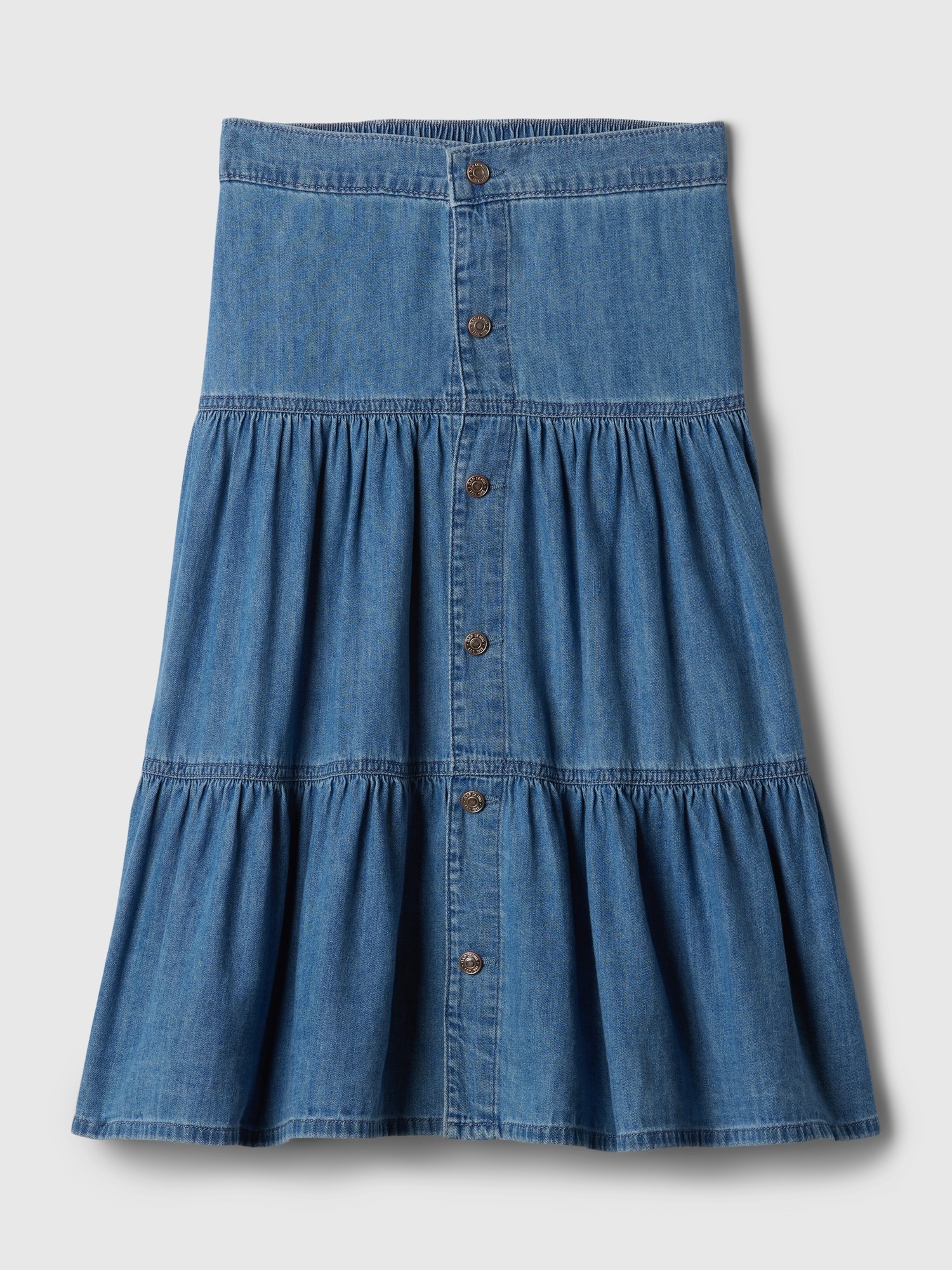 Kids Tiered Denim Midi Skirt | Gap