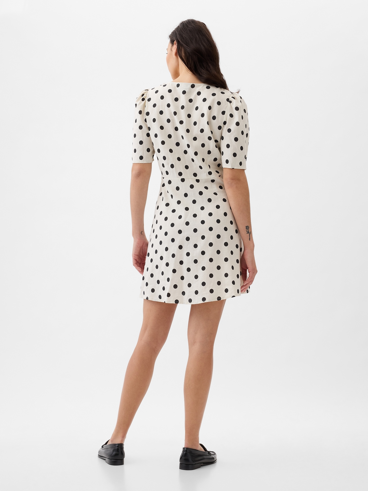 Linen-Blend Button Mini Dress | Gap