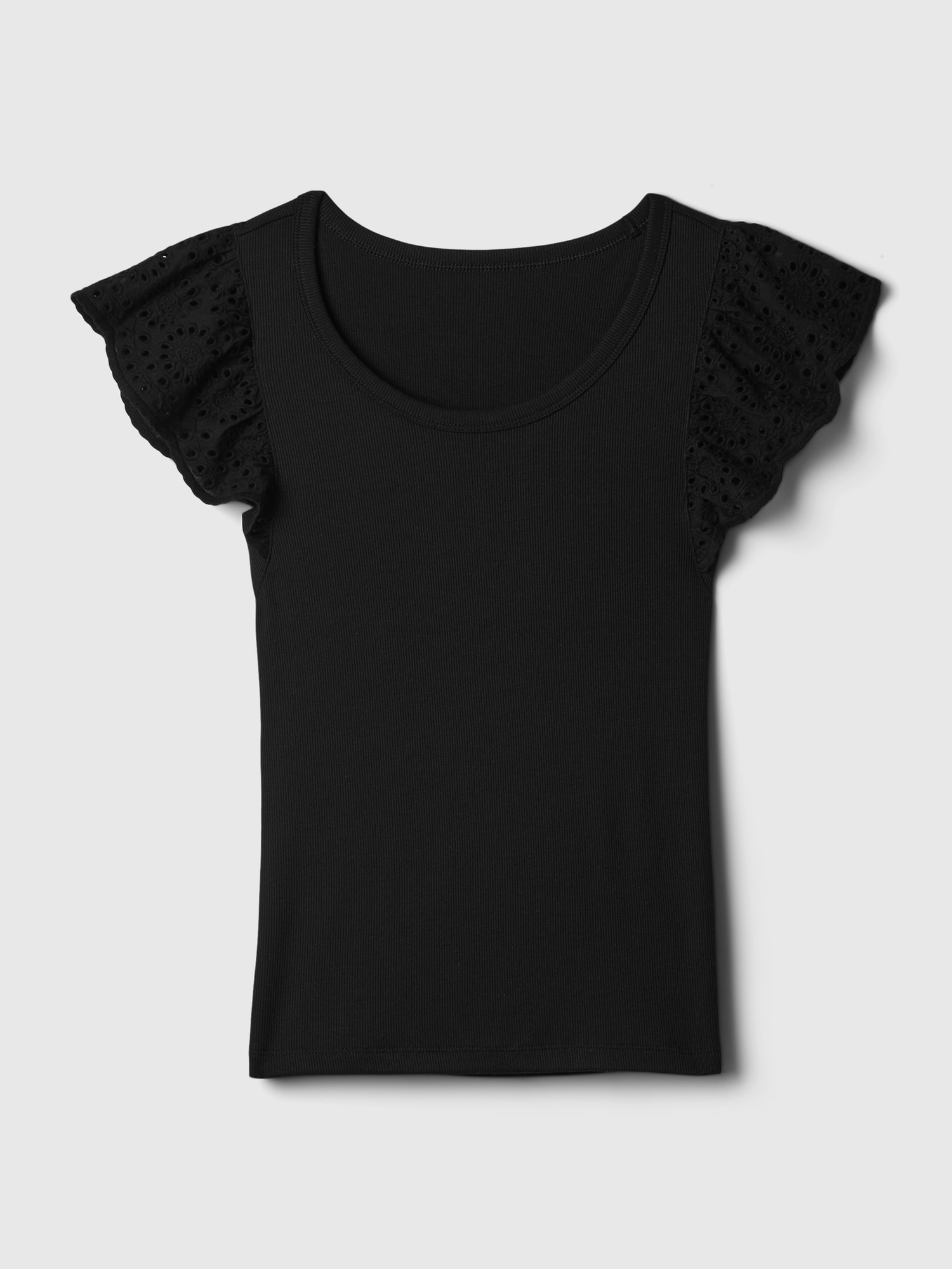 Eyelet Sleeve Rib T-Shirt | Gap