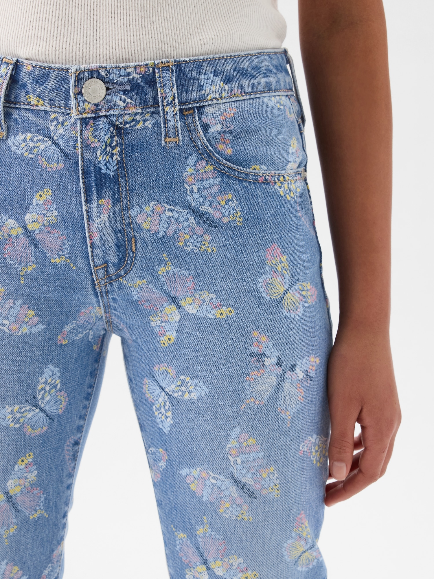 Kids High Rise Print Girlfriend Jeans | Gap