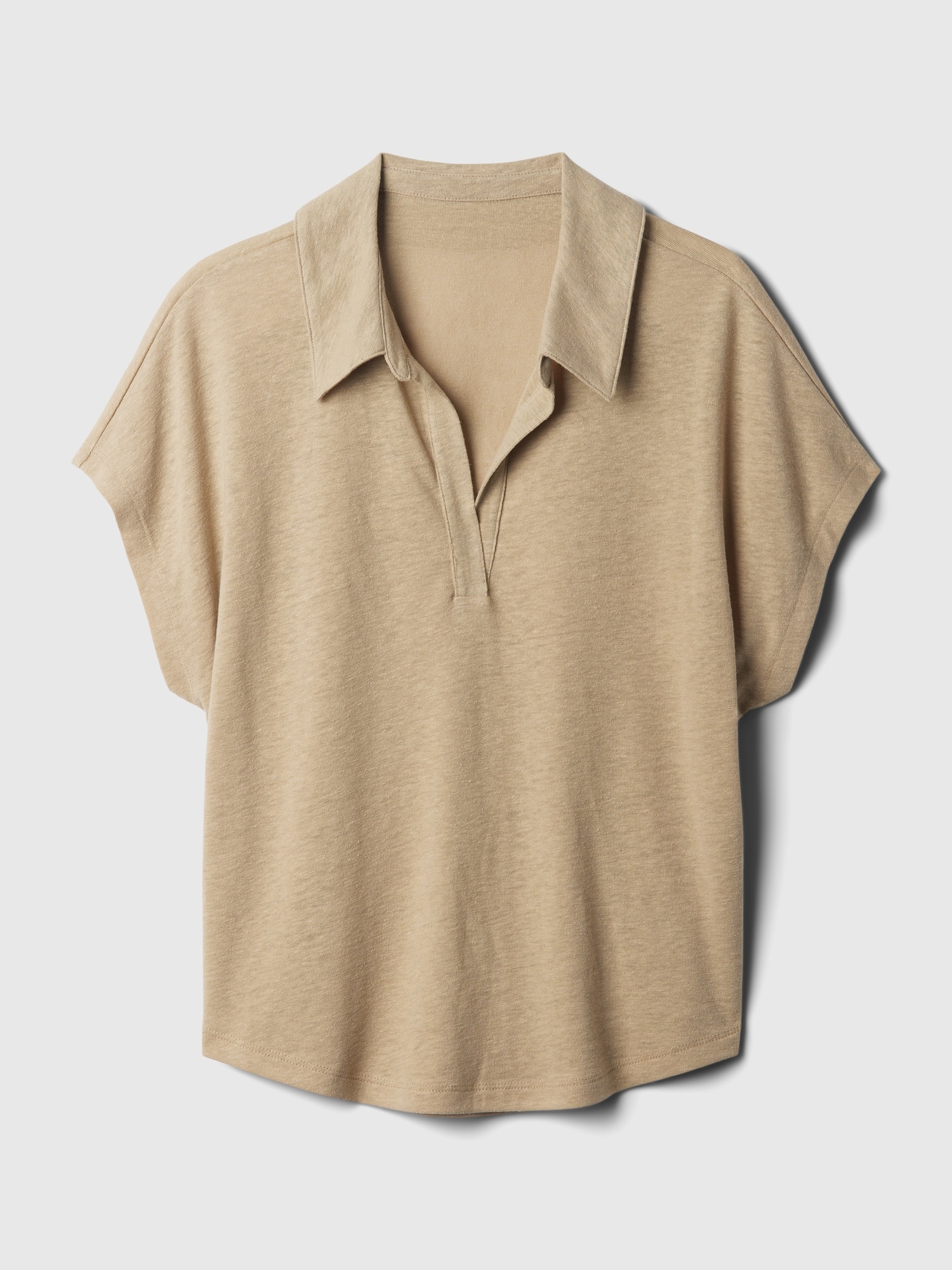 Linen-Blend Polo Shirt | Gap