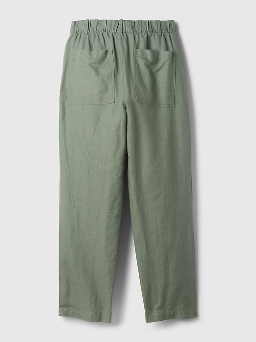 High Rise Linen-Cotton Pull-On Pants | Gap