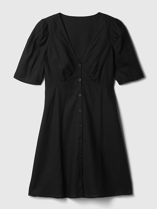 Linen-Blend Button Mini Dress | Gap