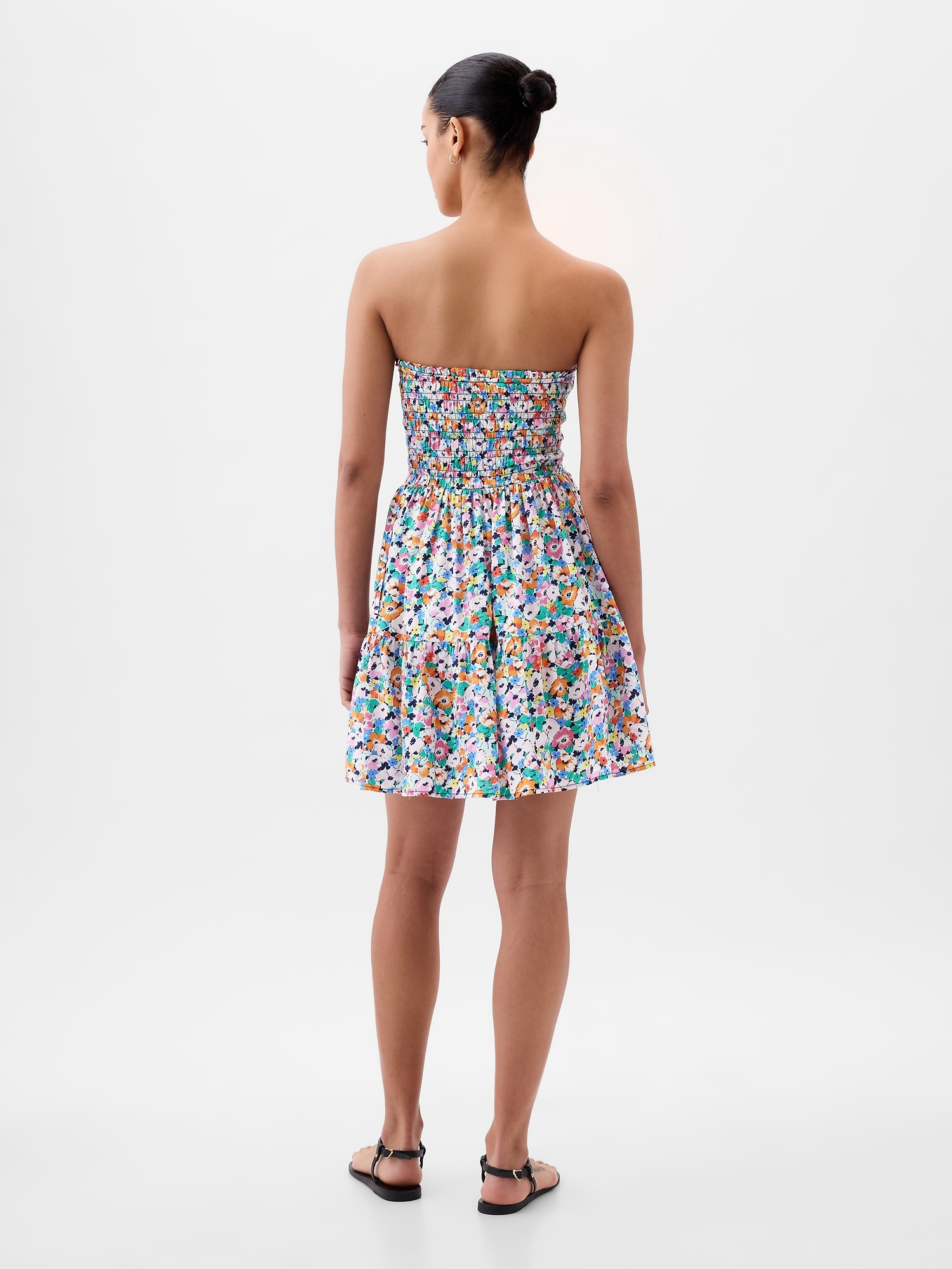 Strapless Smocked Mini Dress Gap