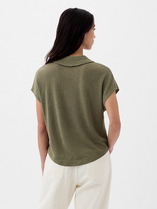 Linen-Blend Polo Shirt | Gap