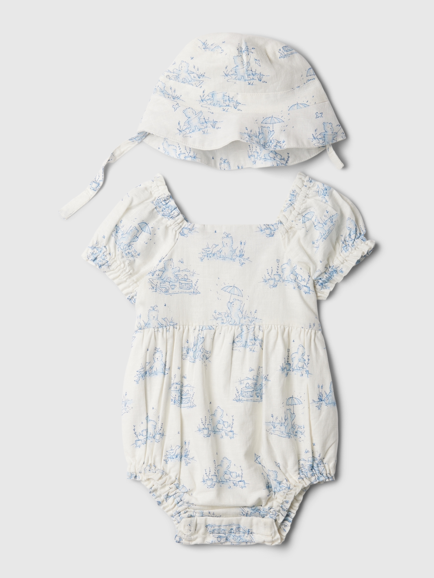 Baby Linen-Cotton Bubble Shorty One-Piece | Gap