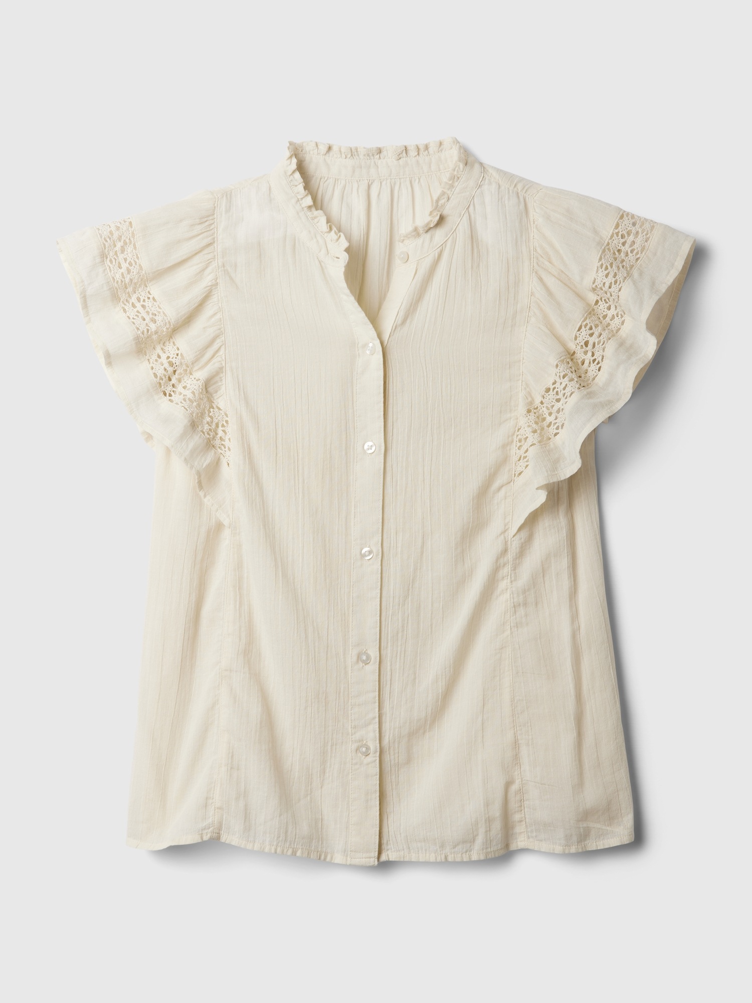 Textured Crinkle Flutter Sleeve Shirt | Gap