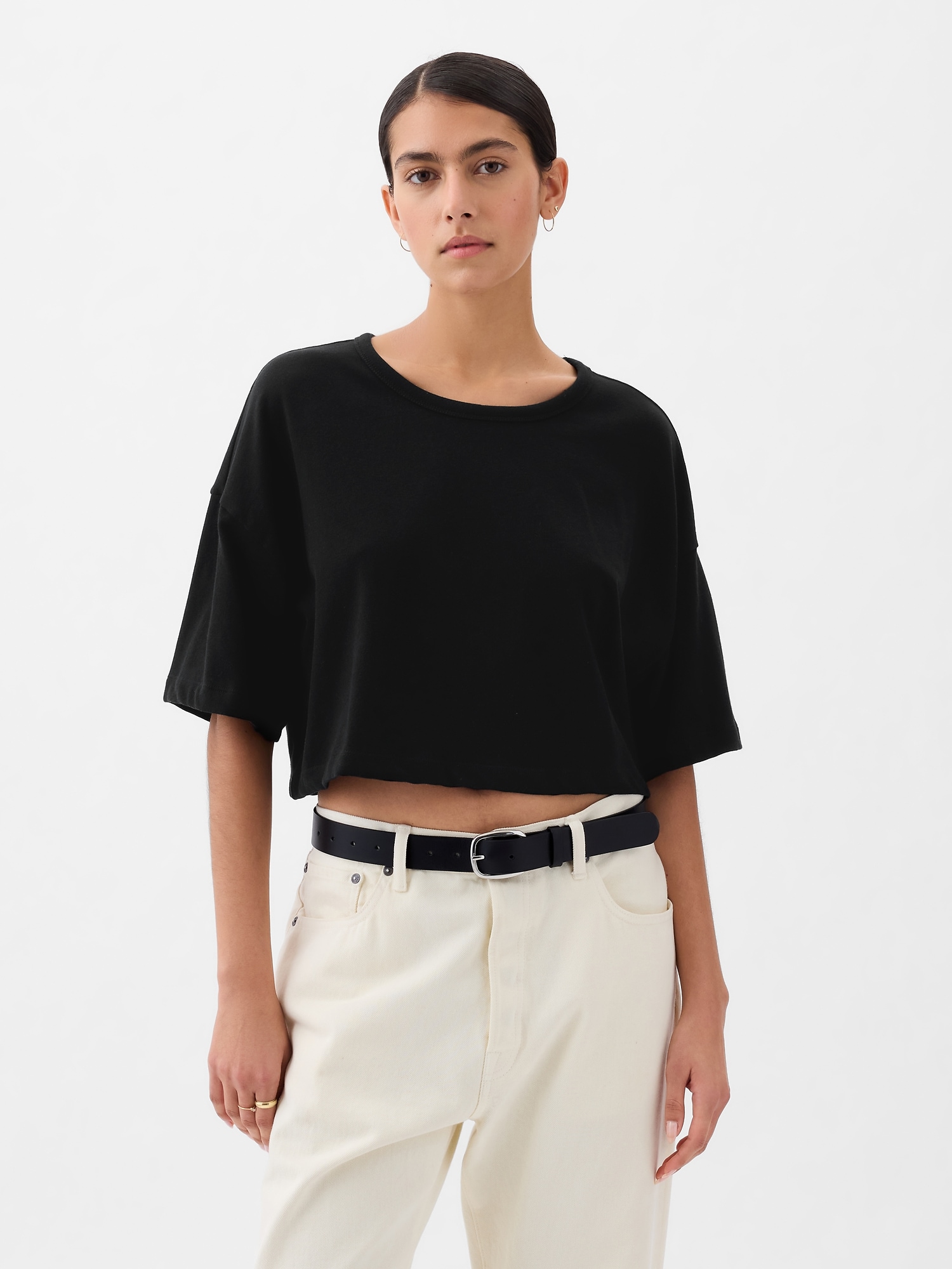 Oversized Cropped T-Shirt | Gap