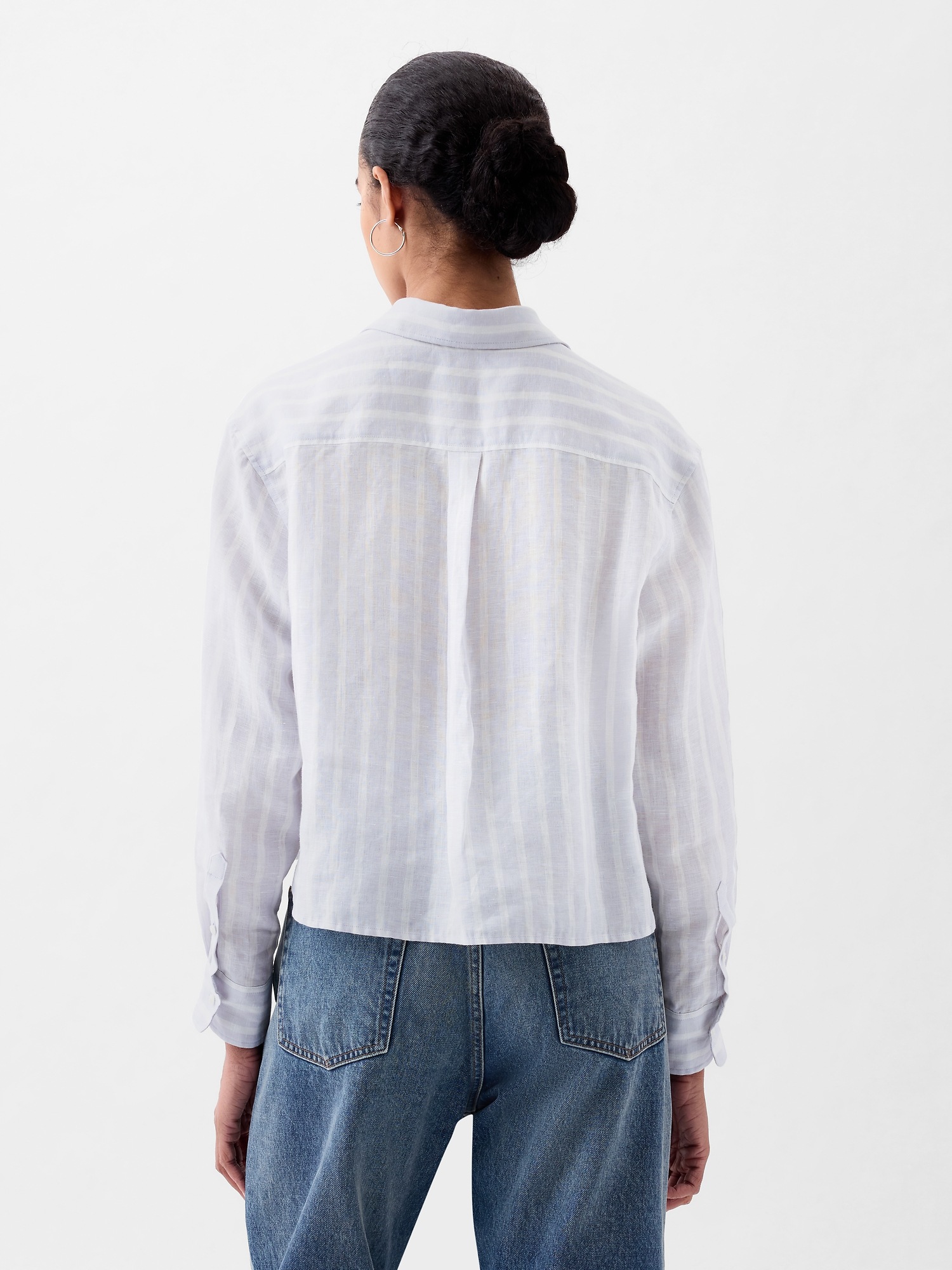 100% Linen Cropped Shirt | Gap