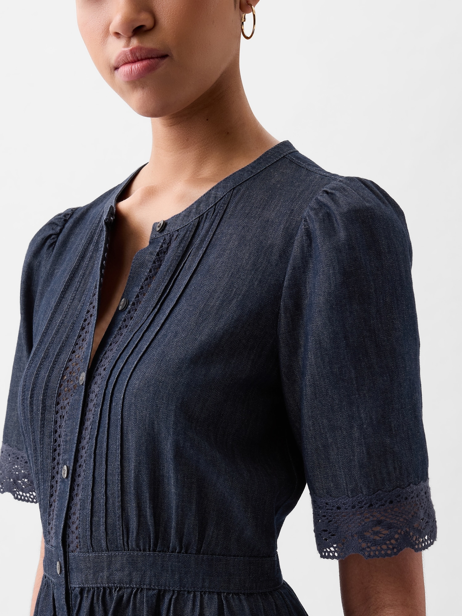 Lace Denim Midi Dress | Gap